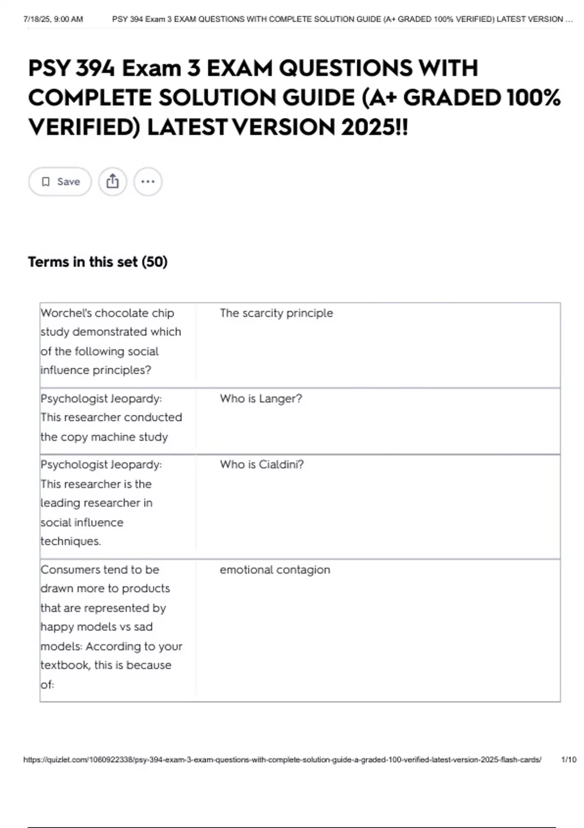 PSY 394 Exam 3 EXAM QUESTIONS WITH COMPLETE SOLUTION GUIDE (A+ GRADED ...
