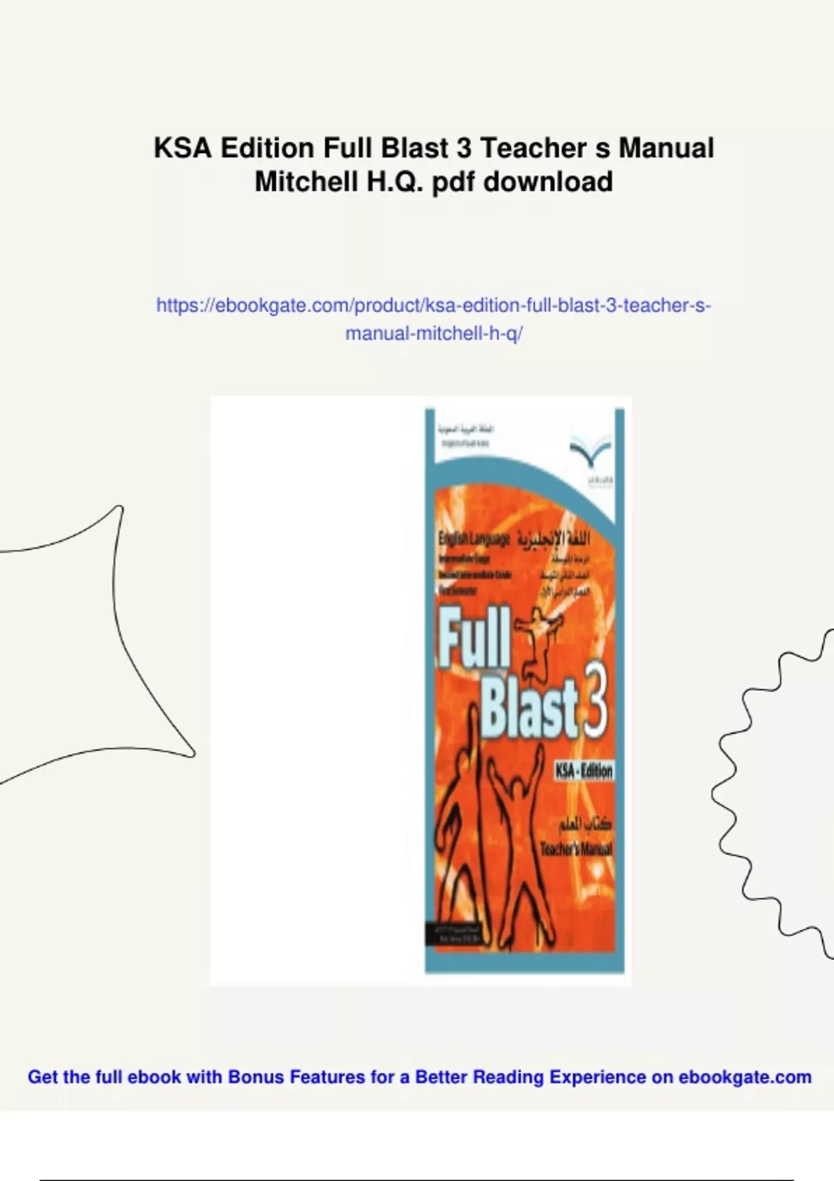 Summary KSA Edition Full Blast 3 Teacher s Manual Mitchell H.Q ...