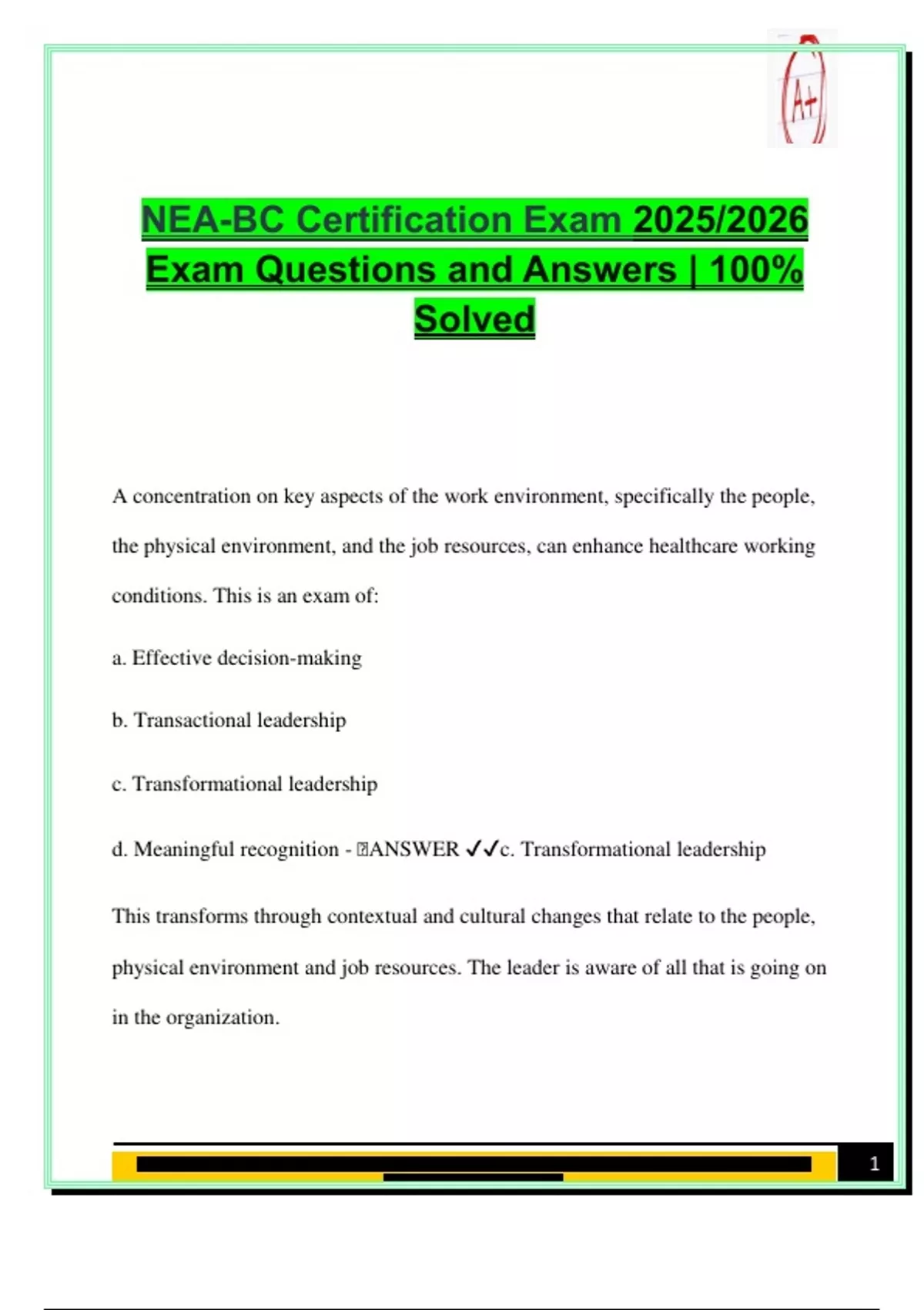 NEA Exam Prep 2025/2026 – 100 Solved Questions on Electrical Safety, NEC Codes, Bonding ...