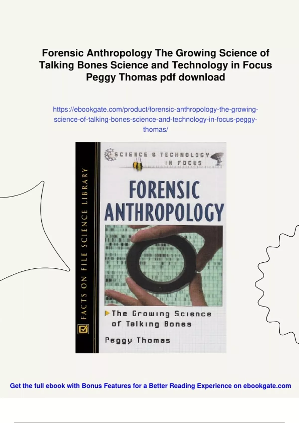 Summary Forensic Anthropology The Growing Science of Talking Bones ...