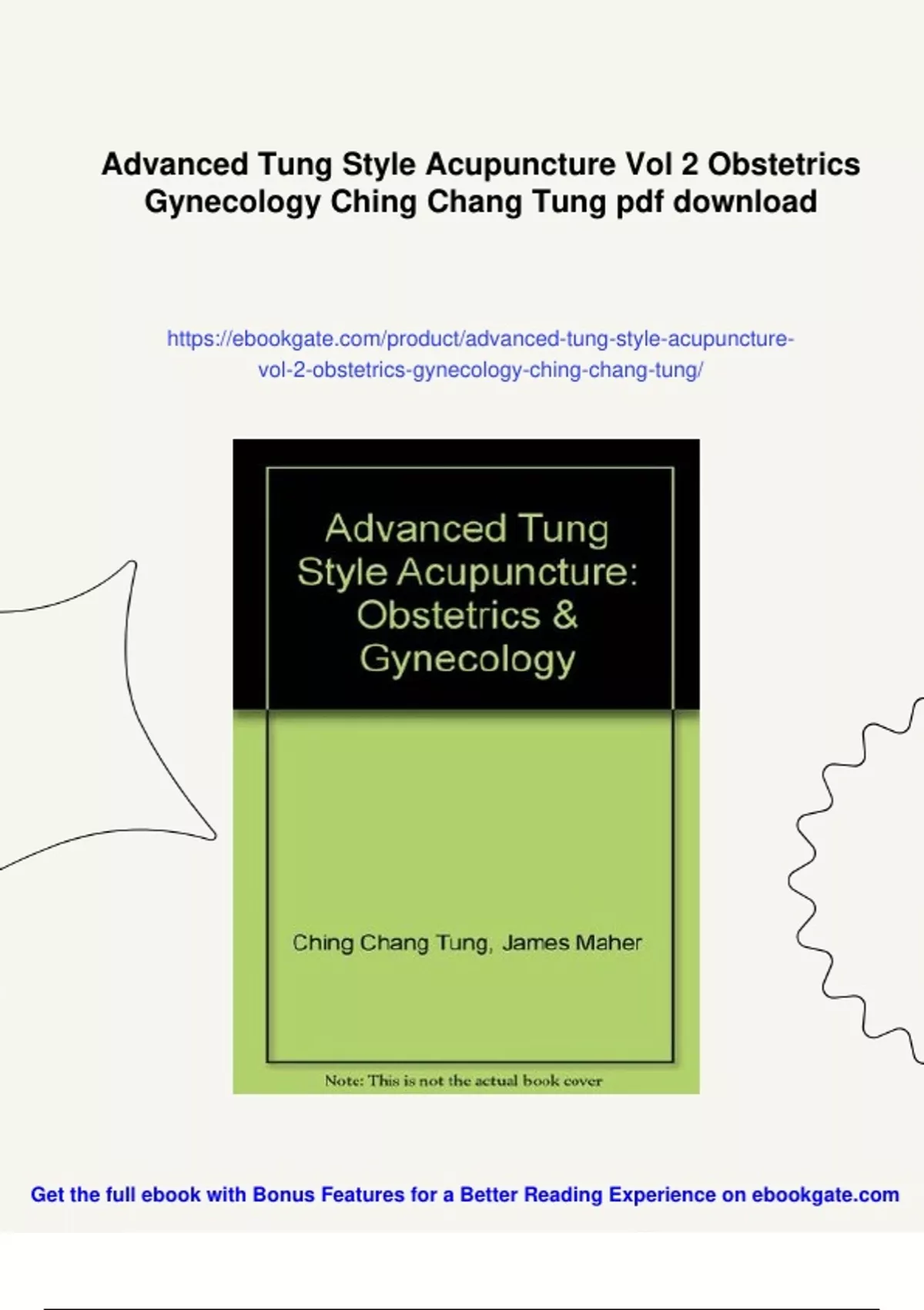 Summary Advanced Tung Style Acupuncture Vol 2 Obstetrics Gynecology ...