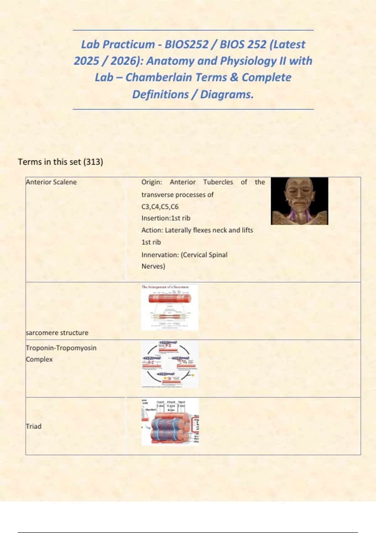 Lab Practicum - BIOS252 / BIOS 252 (Latest 2025 / 2026): Anatomy and ...