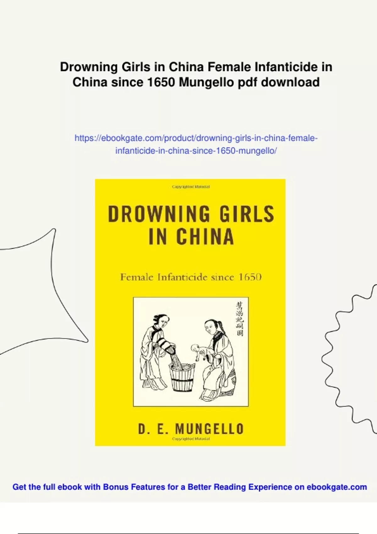 Summary Drowning Girls in China Female Infanticide in China since 1650 ...