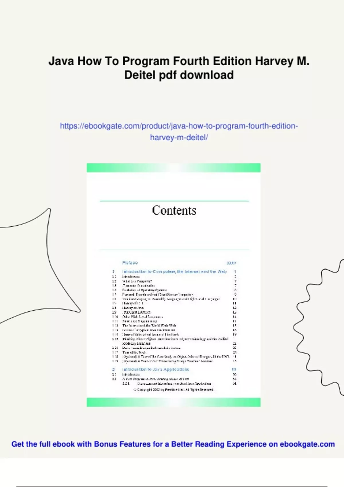 Summary Java How To Program Fourth Edition Harvey M. Deitel - Instant Download - Ebookname ...