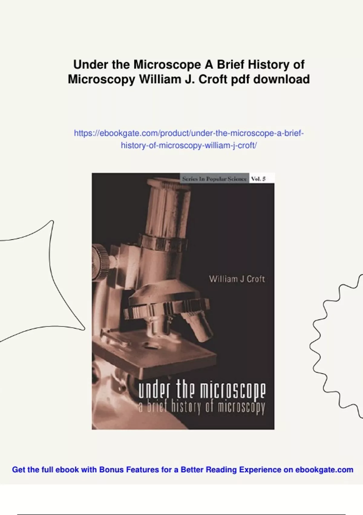 Summary Under the Microscope A Brief History of Microscopy William J. Croft - Instant Download ...