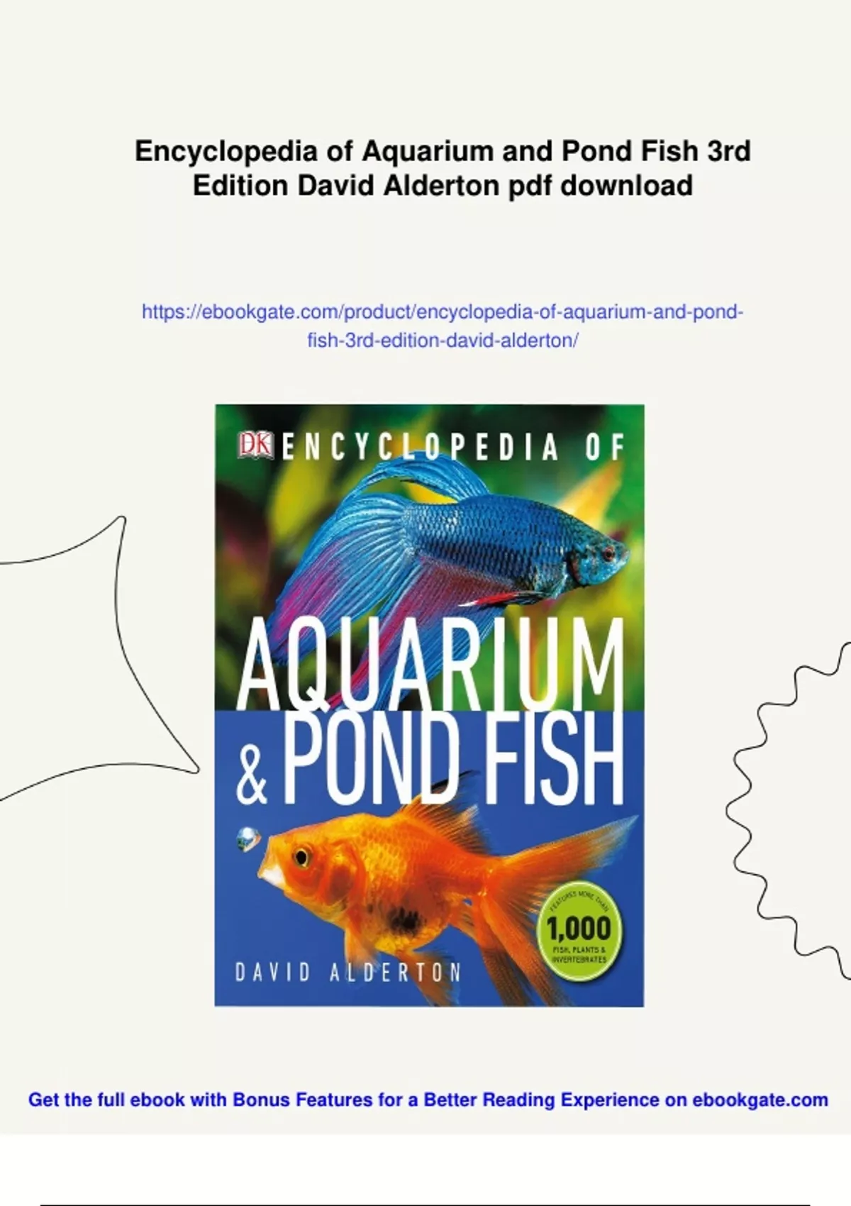 Summary Encyclopedia of Aquarium and Pond Fish 3rd Edition David ...