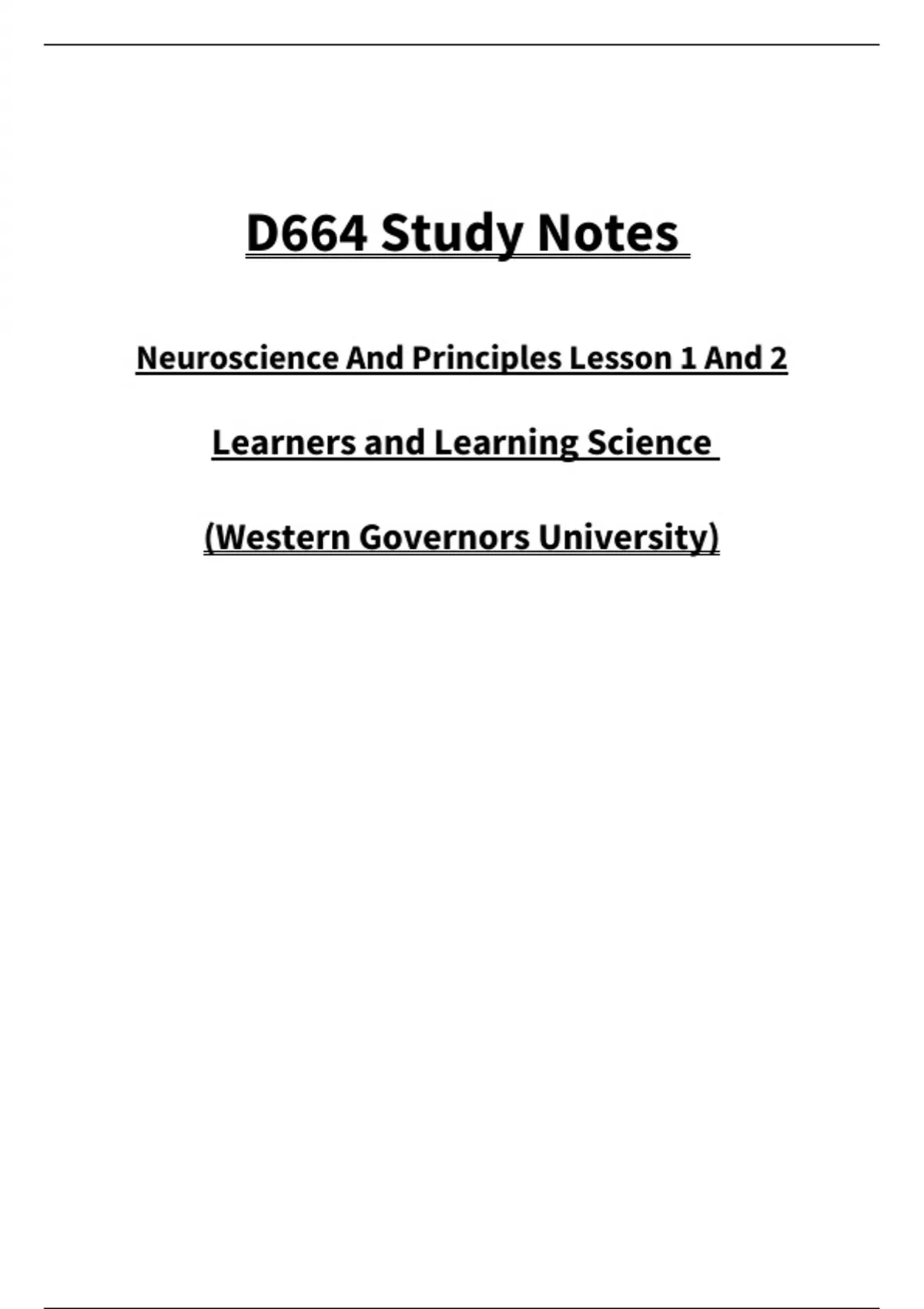 D664 – Learners and Learning Science Study Notes (Lesson 1 & 2 ...