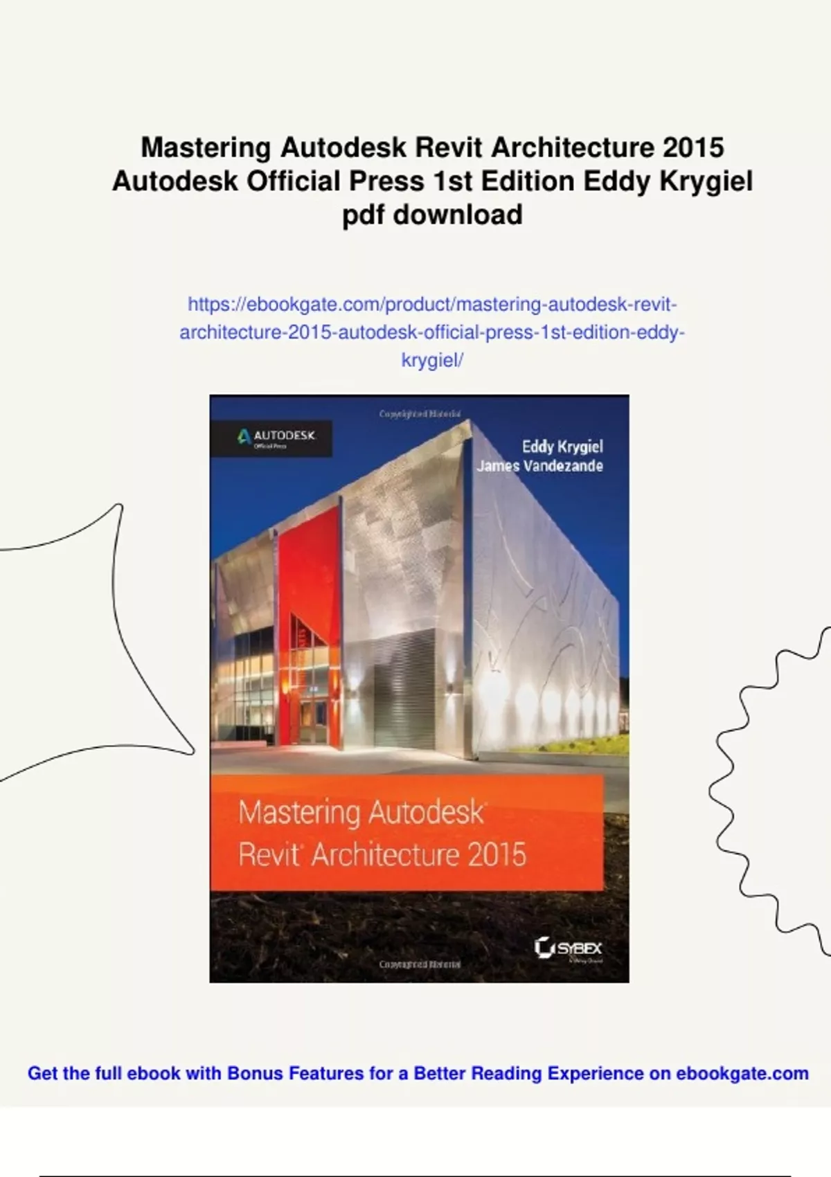 Summary Mastering Autodesk Revit Architecture 2015 Autodesk Official ...