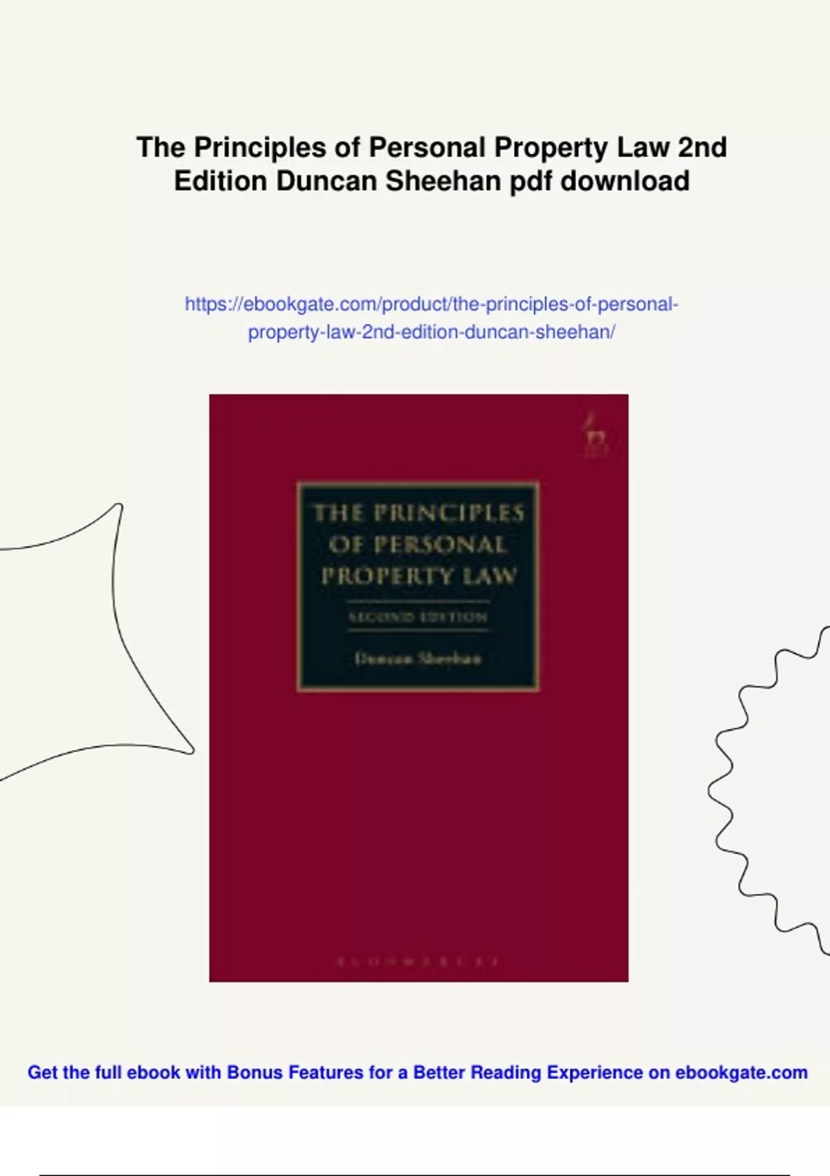 Summary The Principles of Personal Property Law 2nd Edition Duncan ...