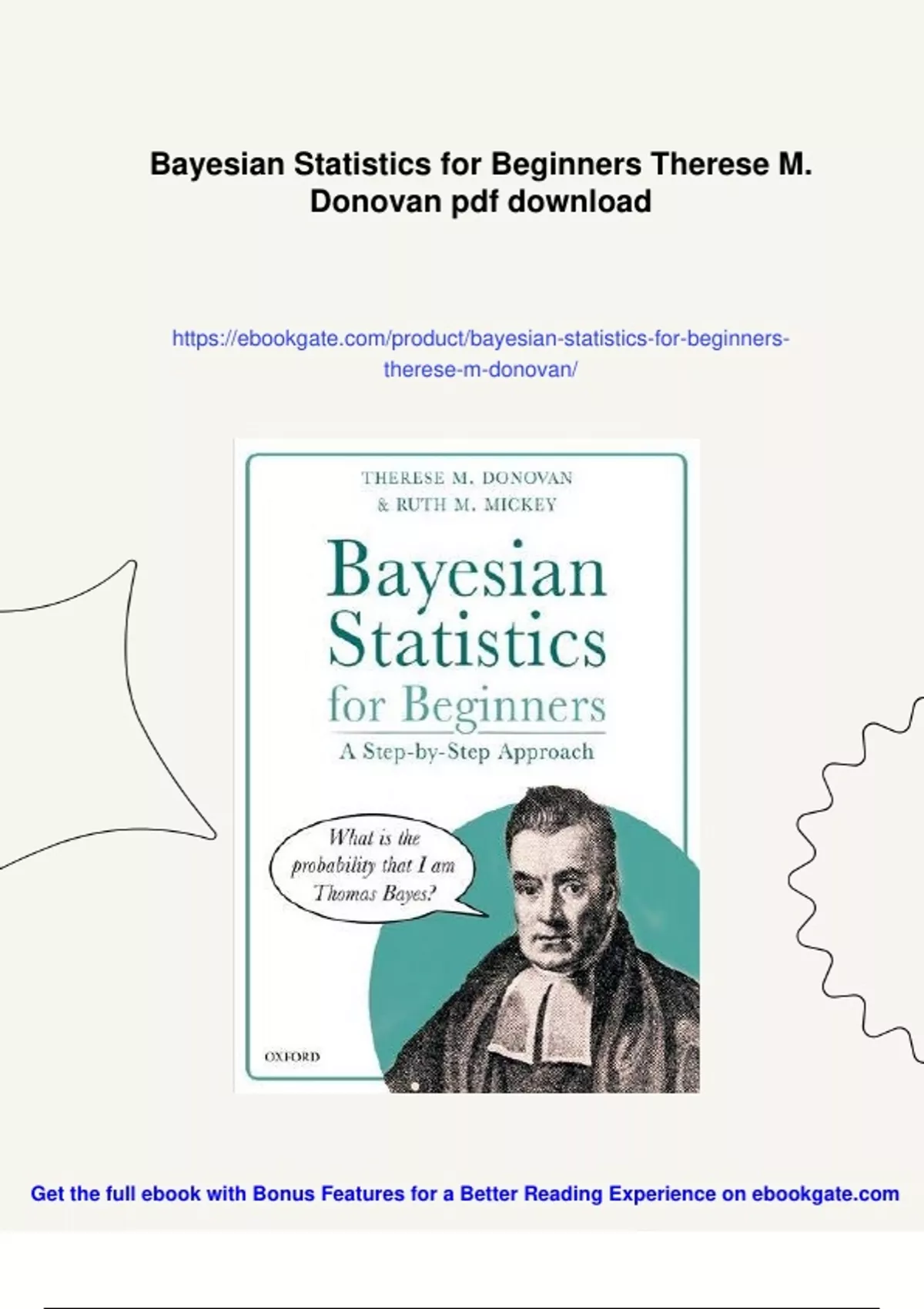 Summary Bayesian Statistics for Beginners Therese M. Donovan - Digital ...