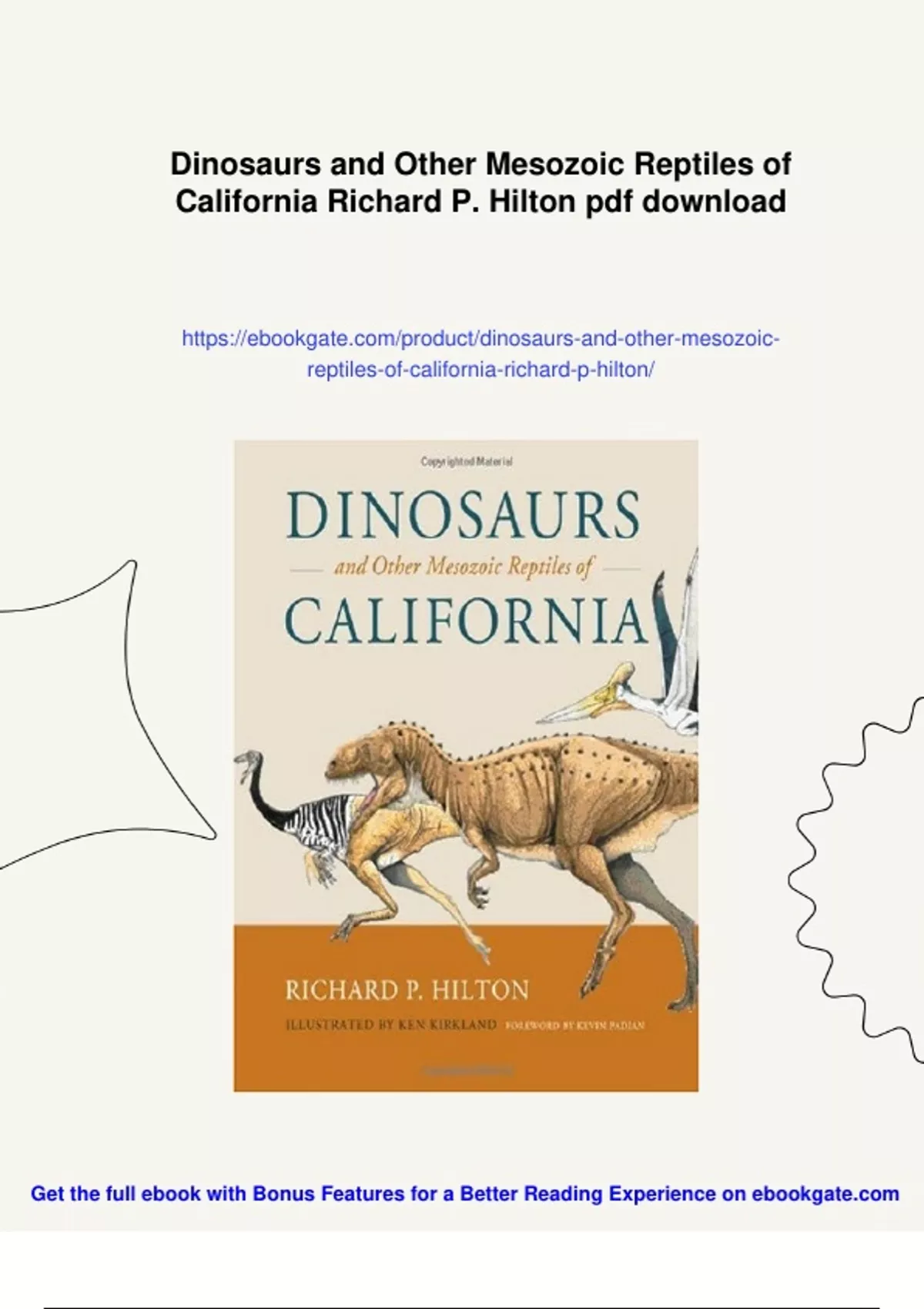Summary Dinosaurs and Other Mesozoic Reptiles of California Richard P ...