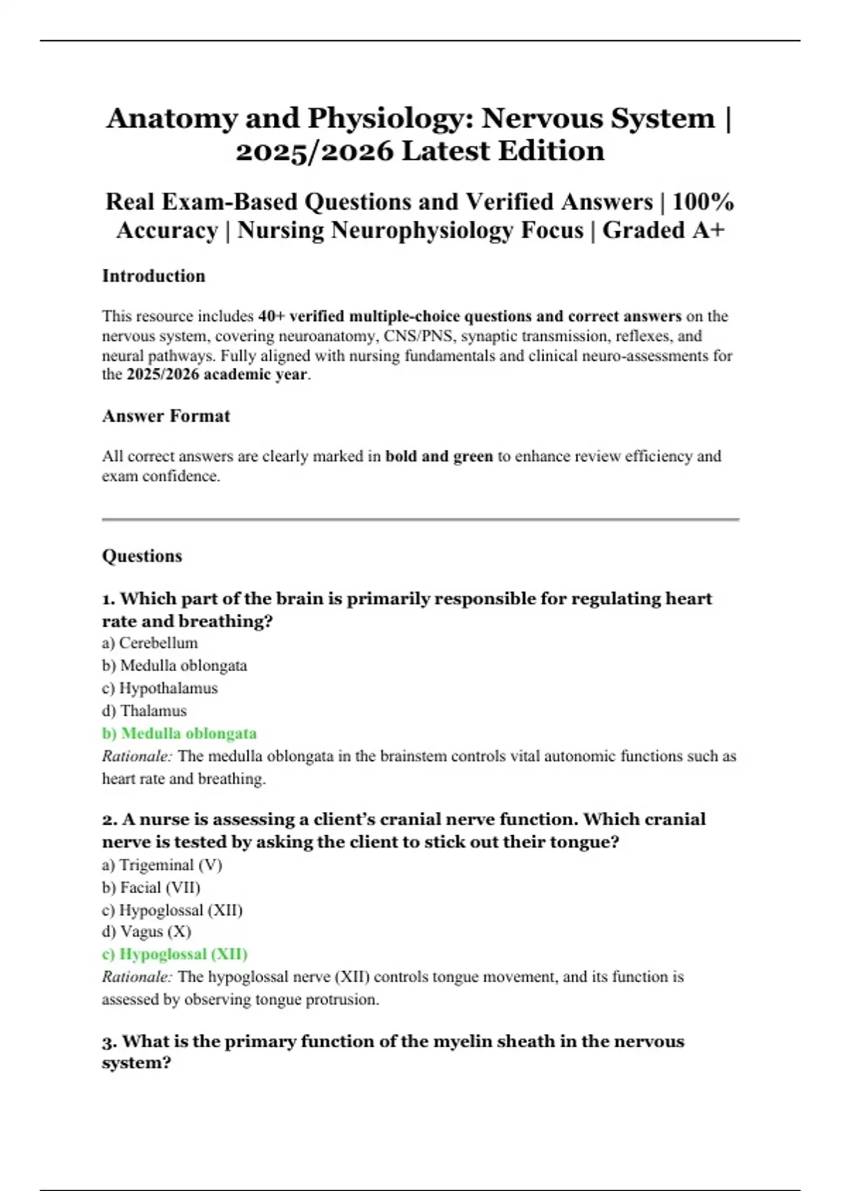 Anatomy and Physiology Nursing Test Banks | PACKAGE DEAL | 2025/2026 ...