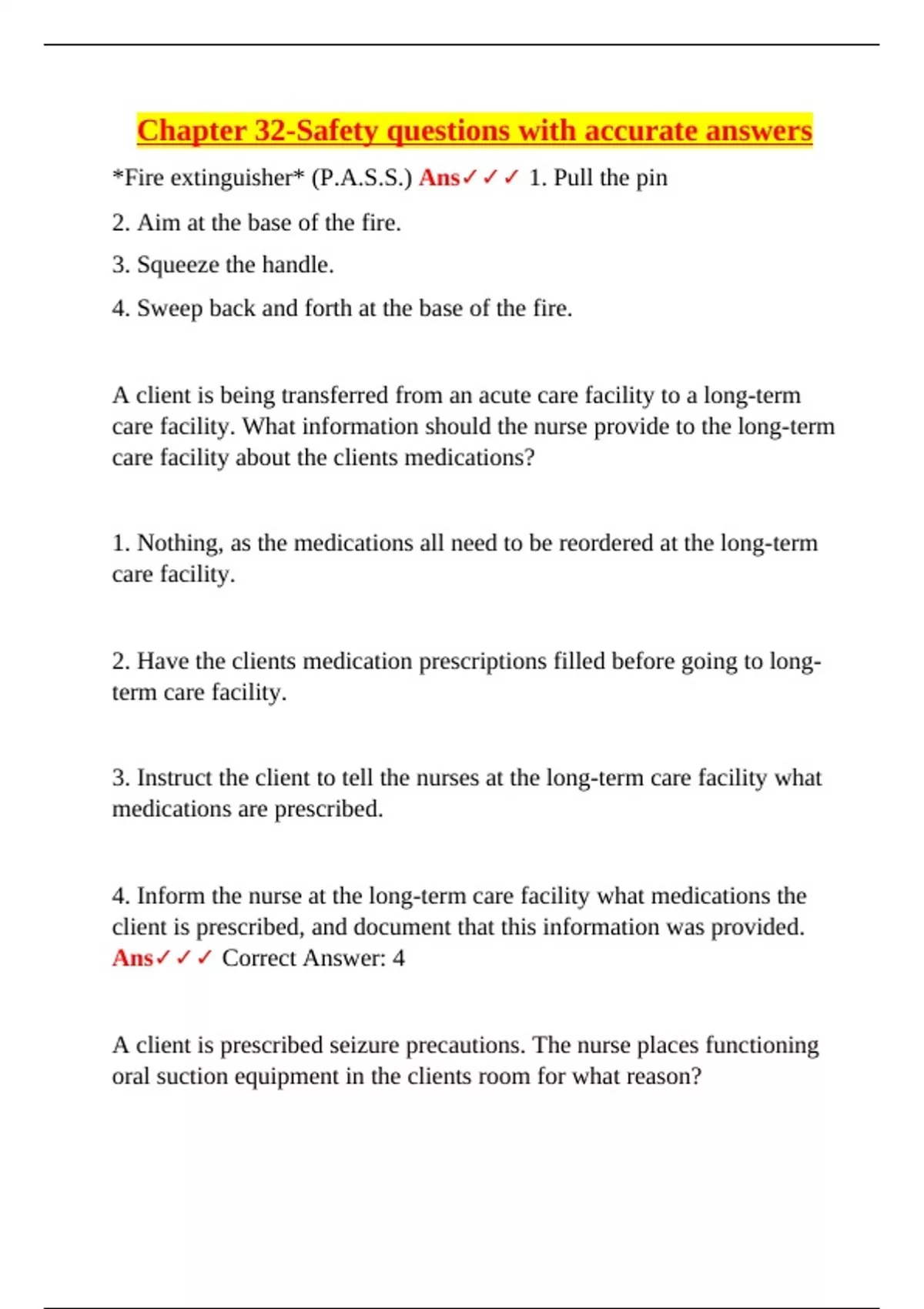Chapter 32 – Patient Safety & Emergency Response | NCLEX-Style ...