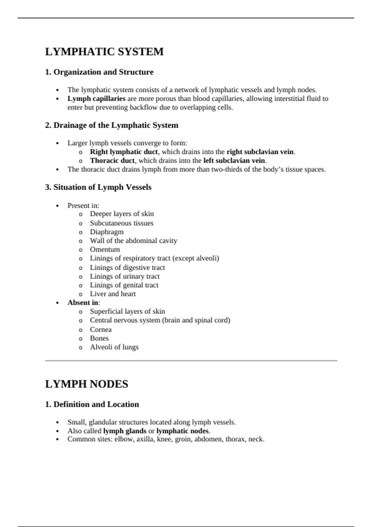 lymphatic system - PHM101 (PHM101) - Stuvia US