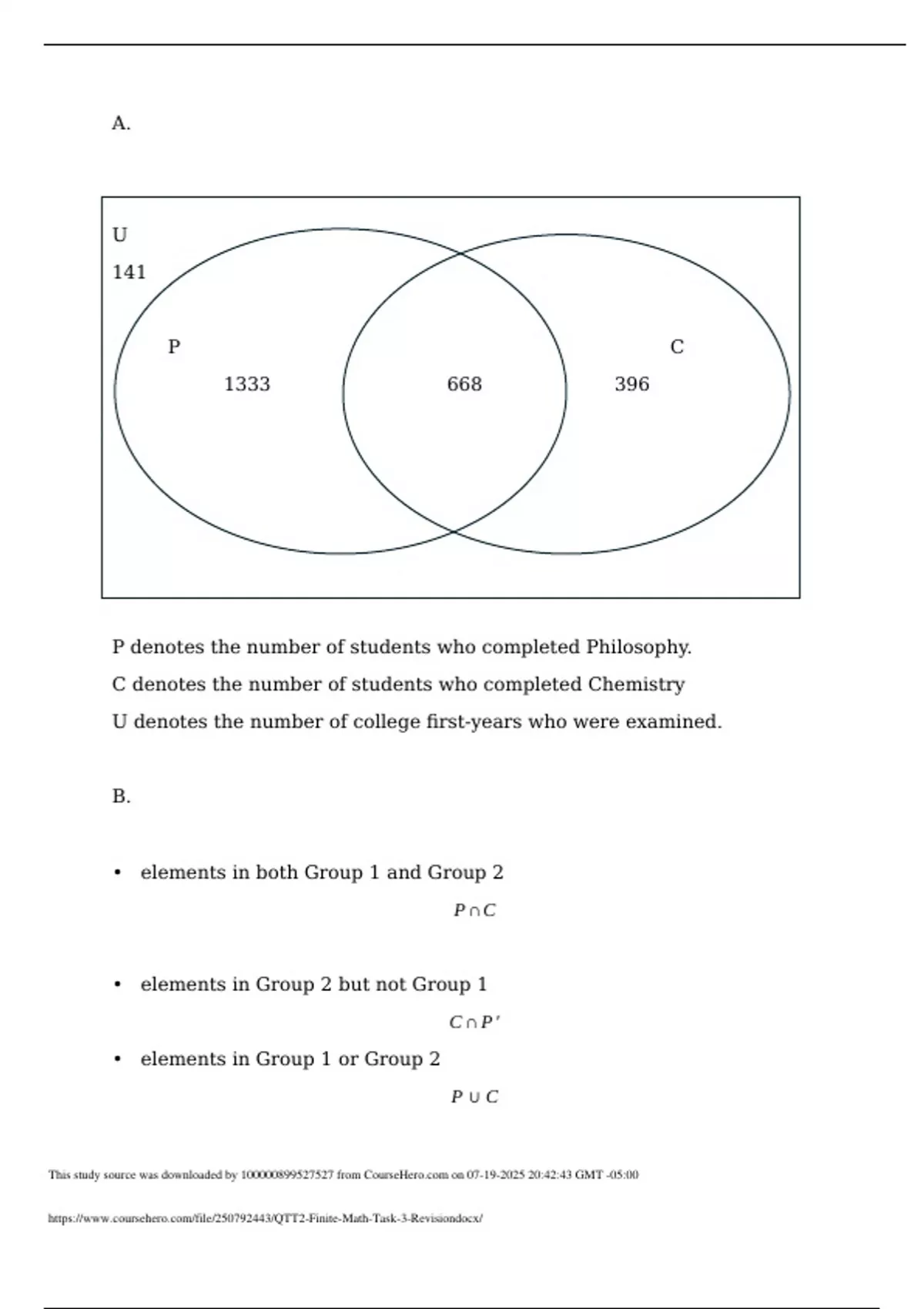 WGU QTT2 Finite Math Task 3: Complete Questions and working| Updated ...