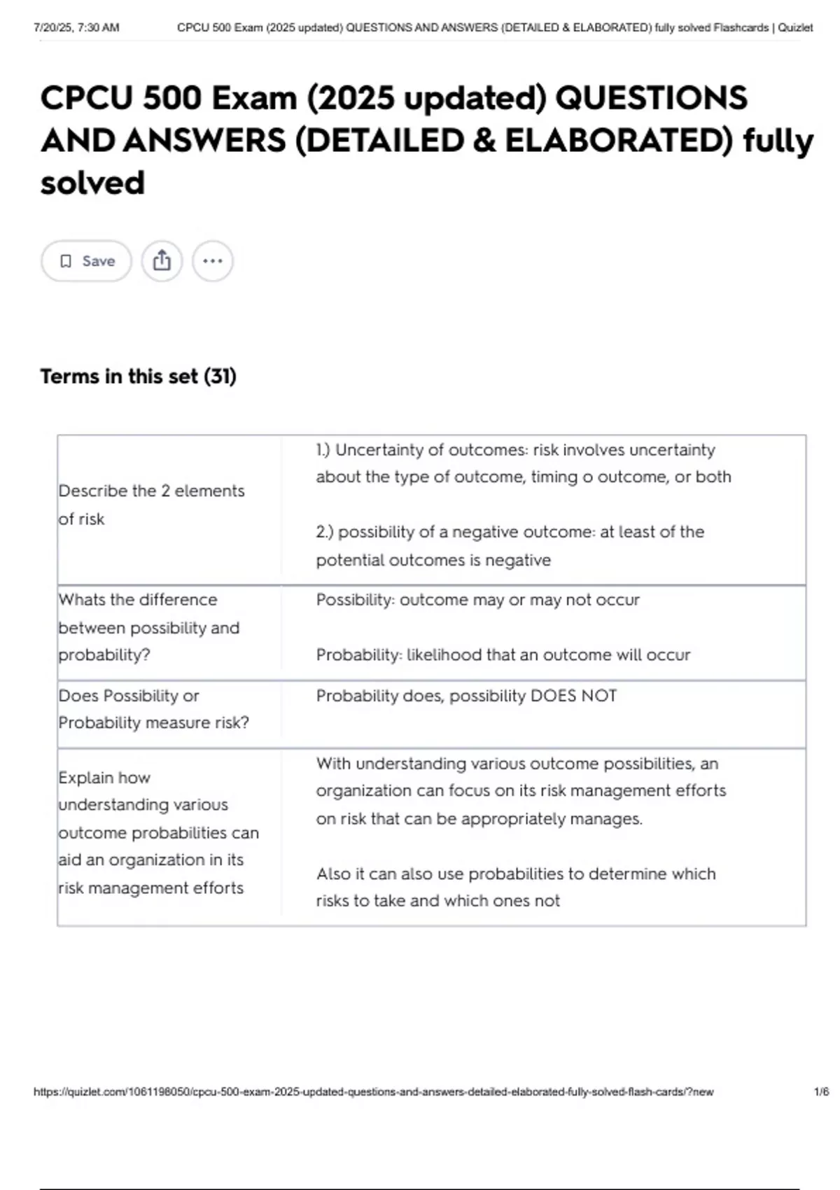 CPCU 500 Exam (2025 updated) QUESTIONS AND ANSWERS (DETAILED & ELABORATED) fully solved - CPCU ...