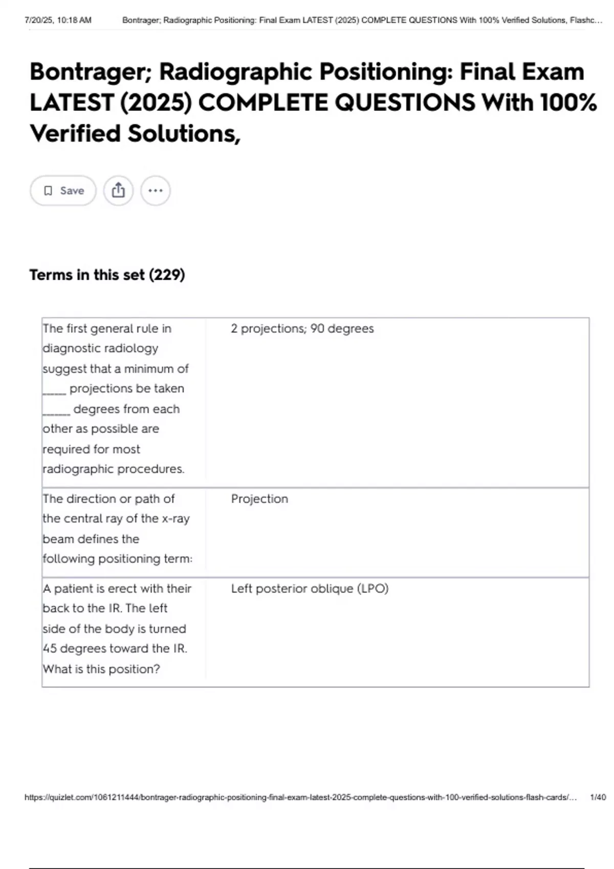 Bontrager; Radiographic Positioning: Final Exam LATEST (2025) COMPLETE ...