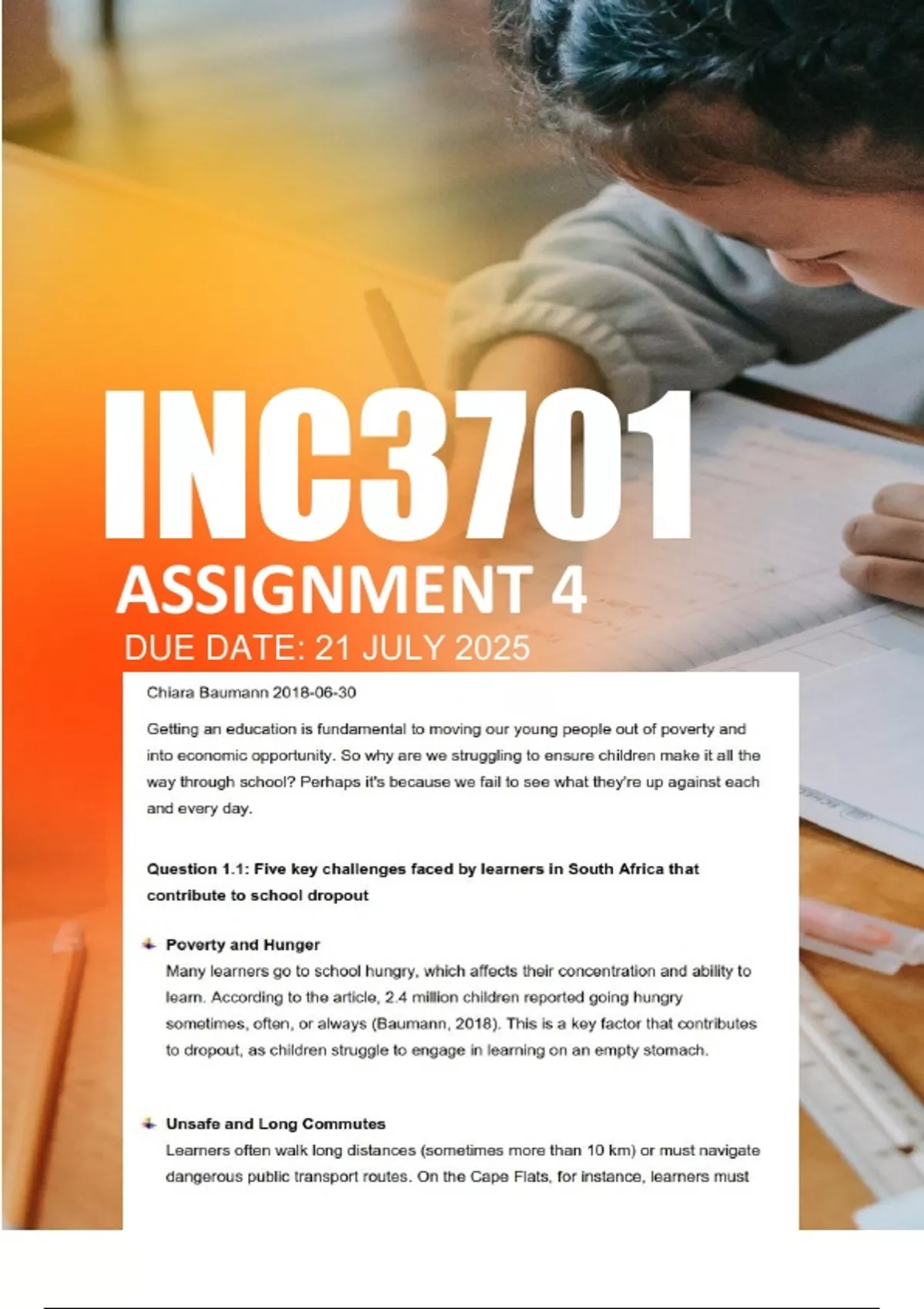 INC3701 Assignment 4 – FINAL EDITION OF Education Challenges ...