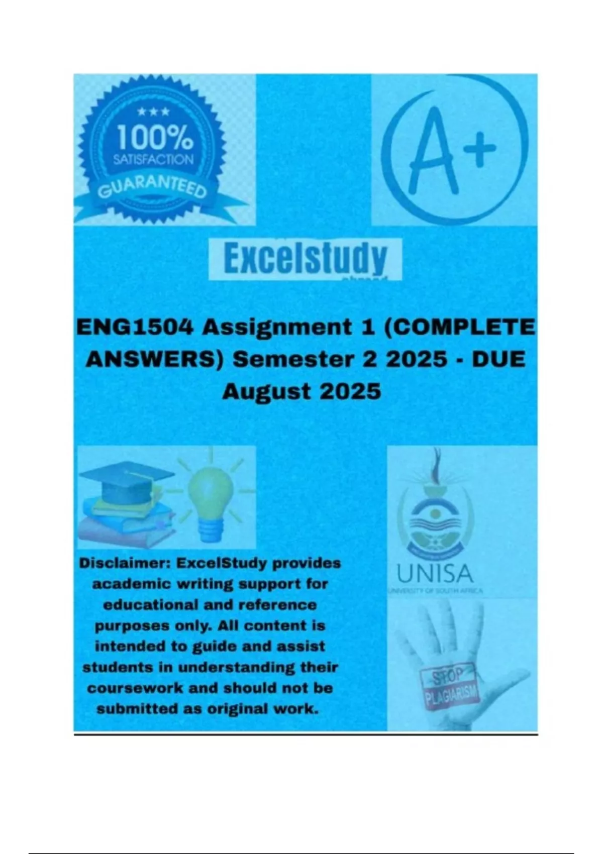 ENG1504 Assignment 1 (COMPLETE ANSWERS) Semester 2 2025 - DUE August ...