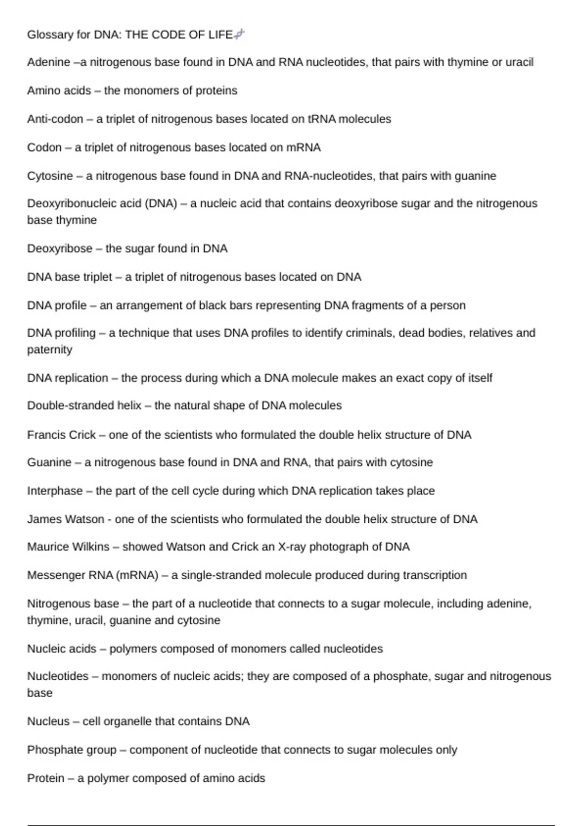 Summary DNA Basics – Glossary, Labeled Diagram, Key Facts & Fun Info ...