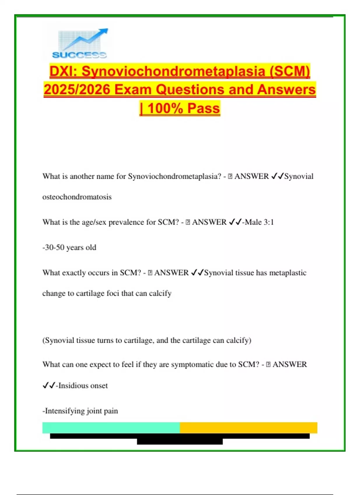 DXI Exam 2025/2026 – Synoviochondrometaplasia (SCM) – 25+ Q&A on Joint Mice, Radiographic Signs ...
