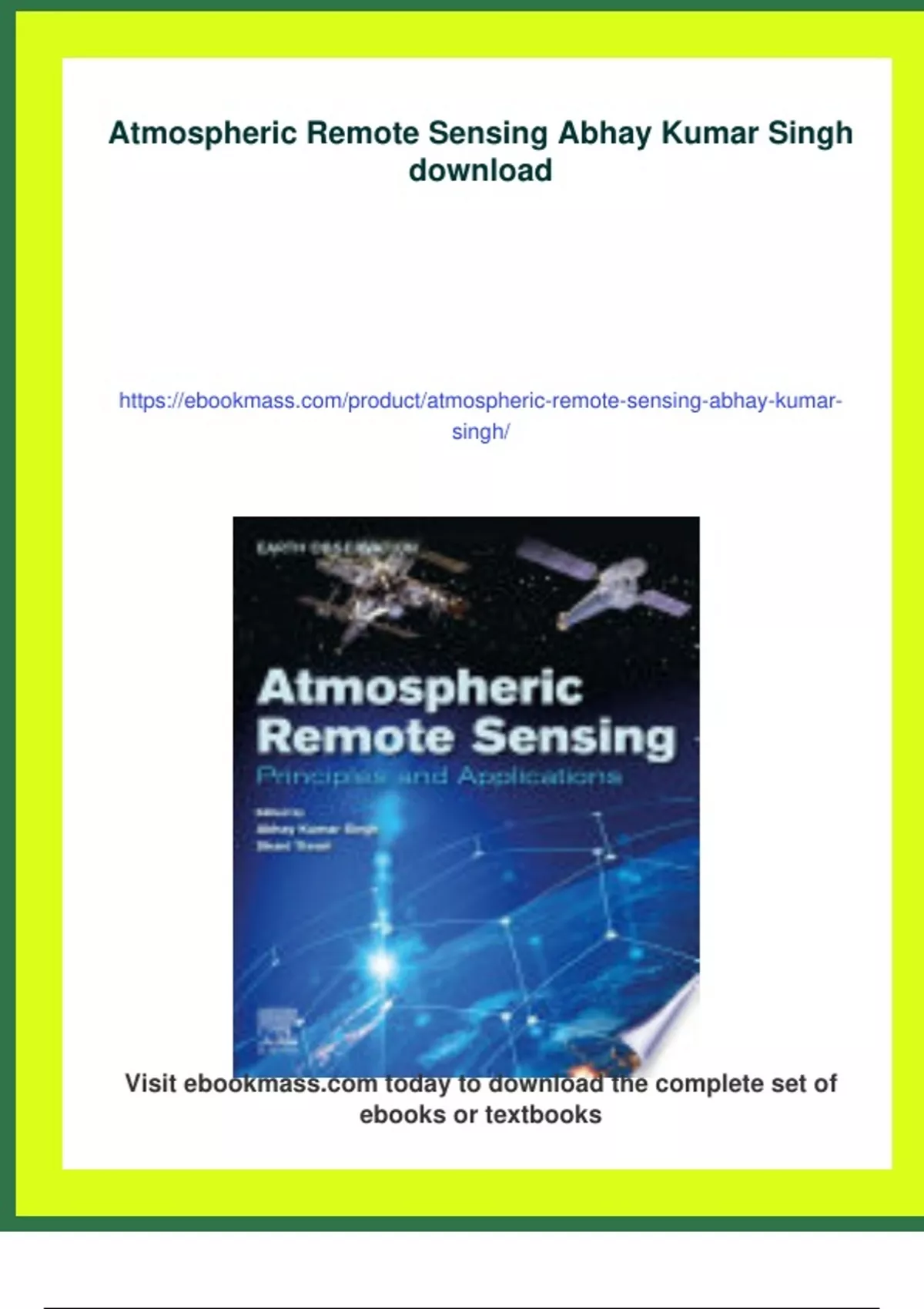 Summary Atmospheric Remote Sensing Abhay Kumar Singh - Instant Download ...