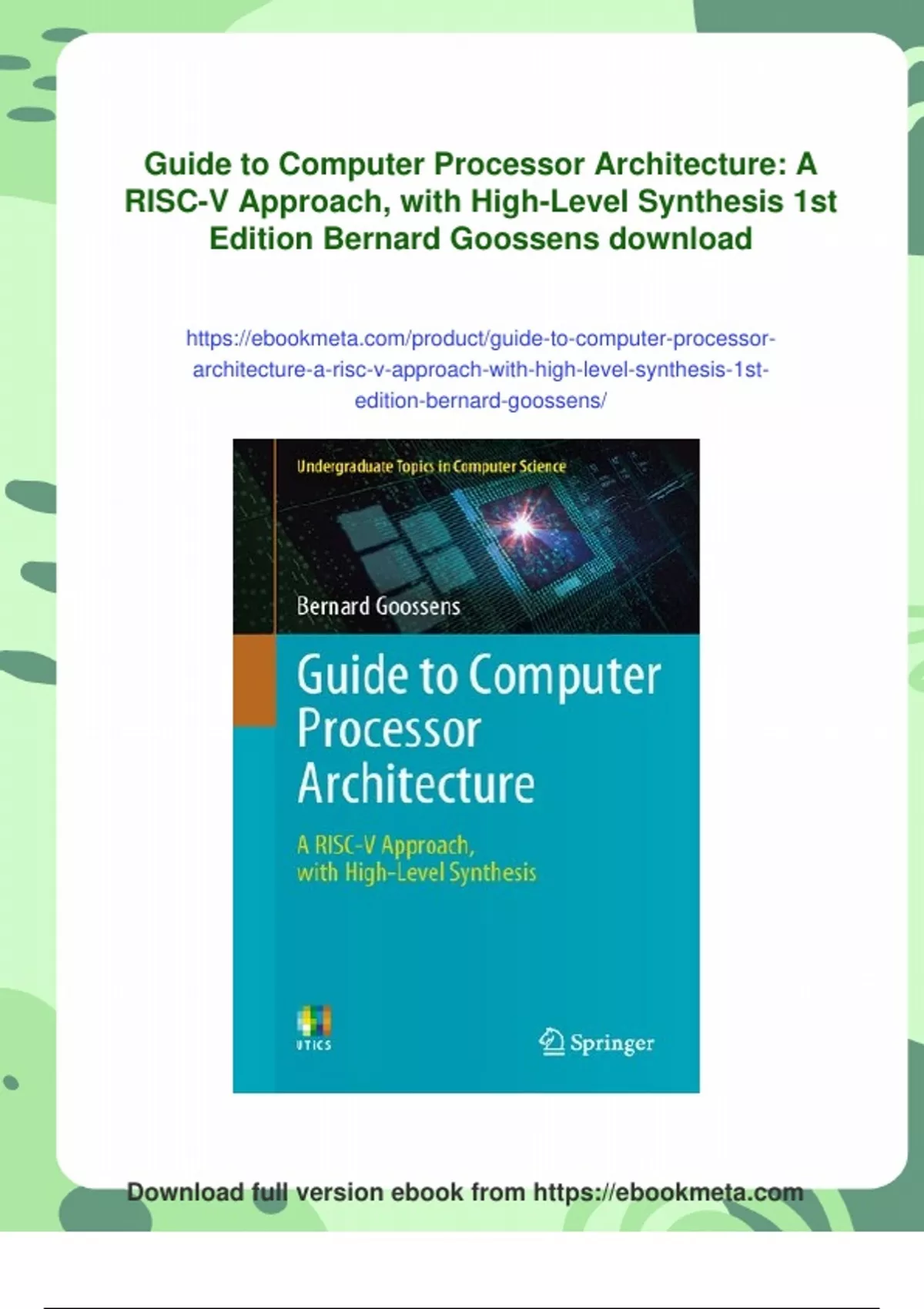 Summary Guide to Computer Processor Architecture: A RISC-V Approach ...