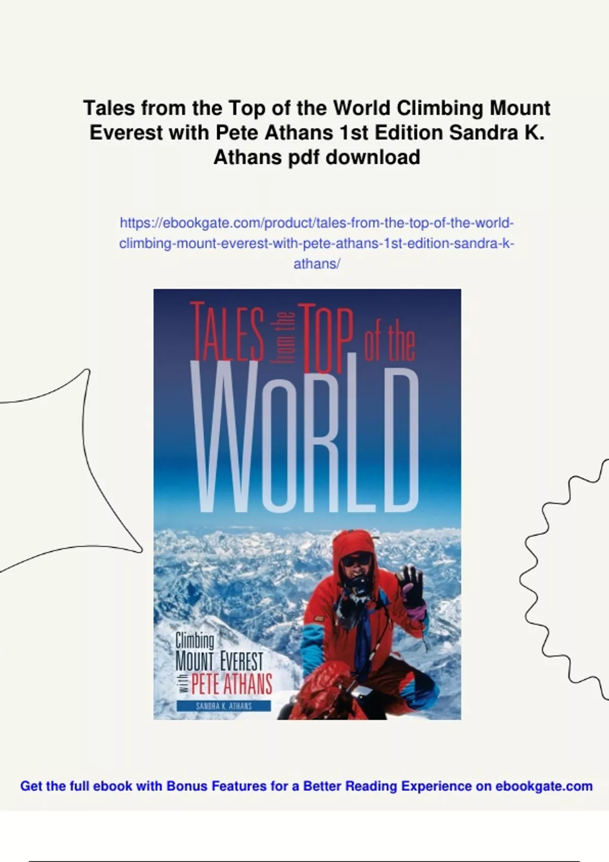 Summary Tales from the Top of the World Climbing Mount Everest with ...