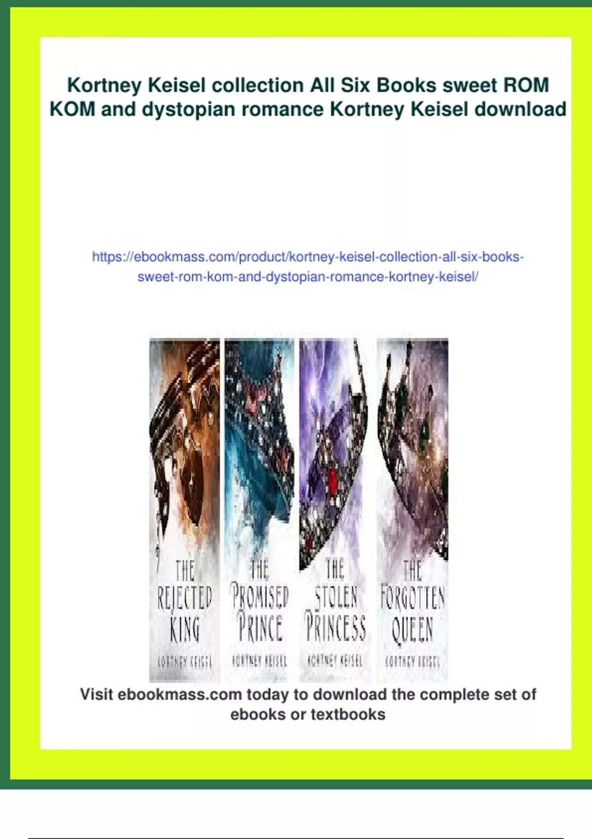 Summary Kortney Keisel collection All Six Books sweet ROM KOM and ...