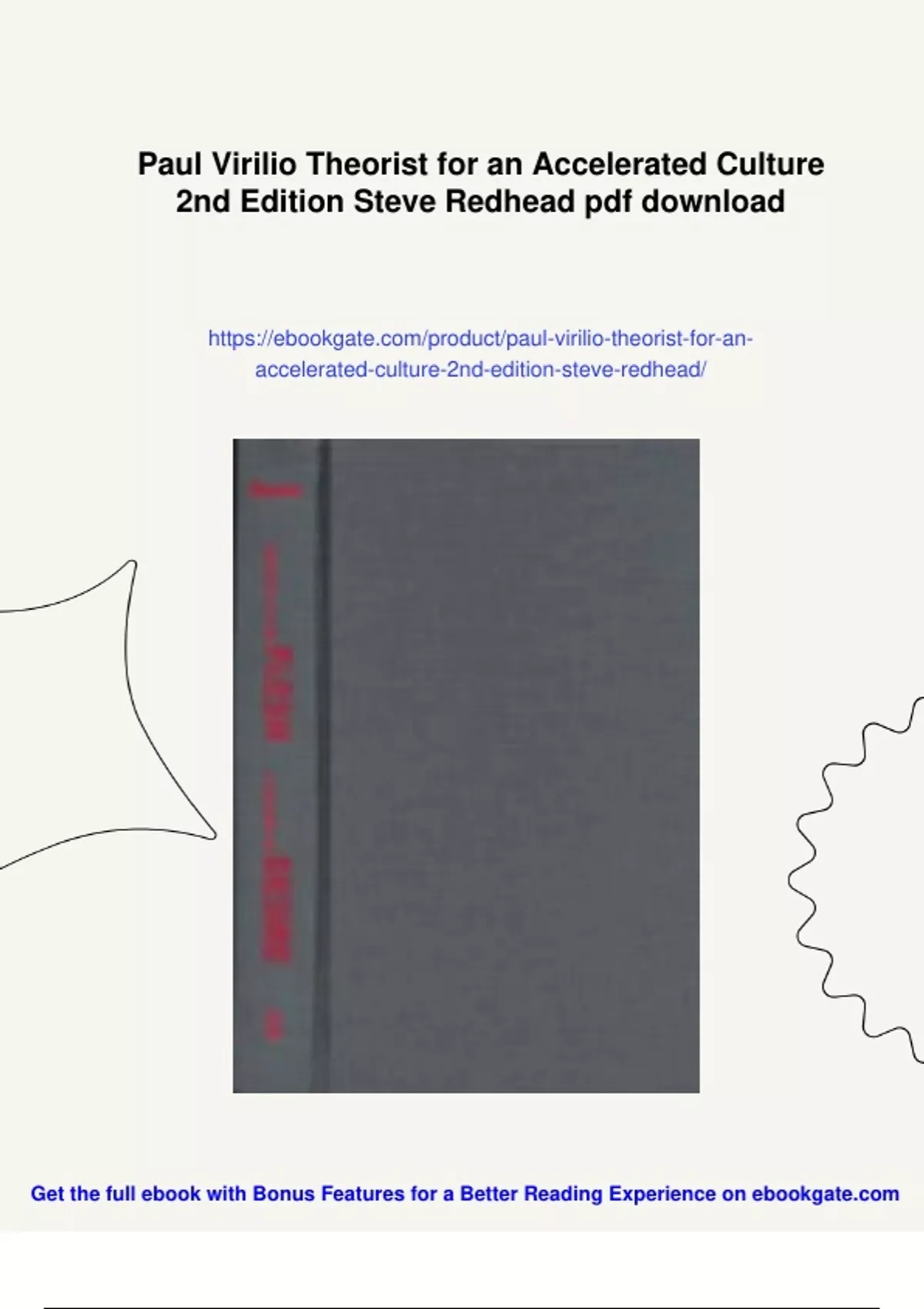 Summary Paul Virilio Theorist for an Accelerated Culture 2nd Edition ...