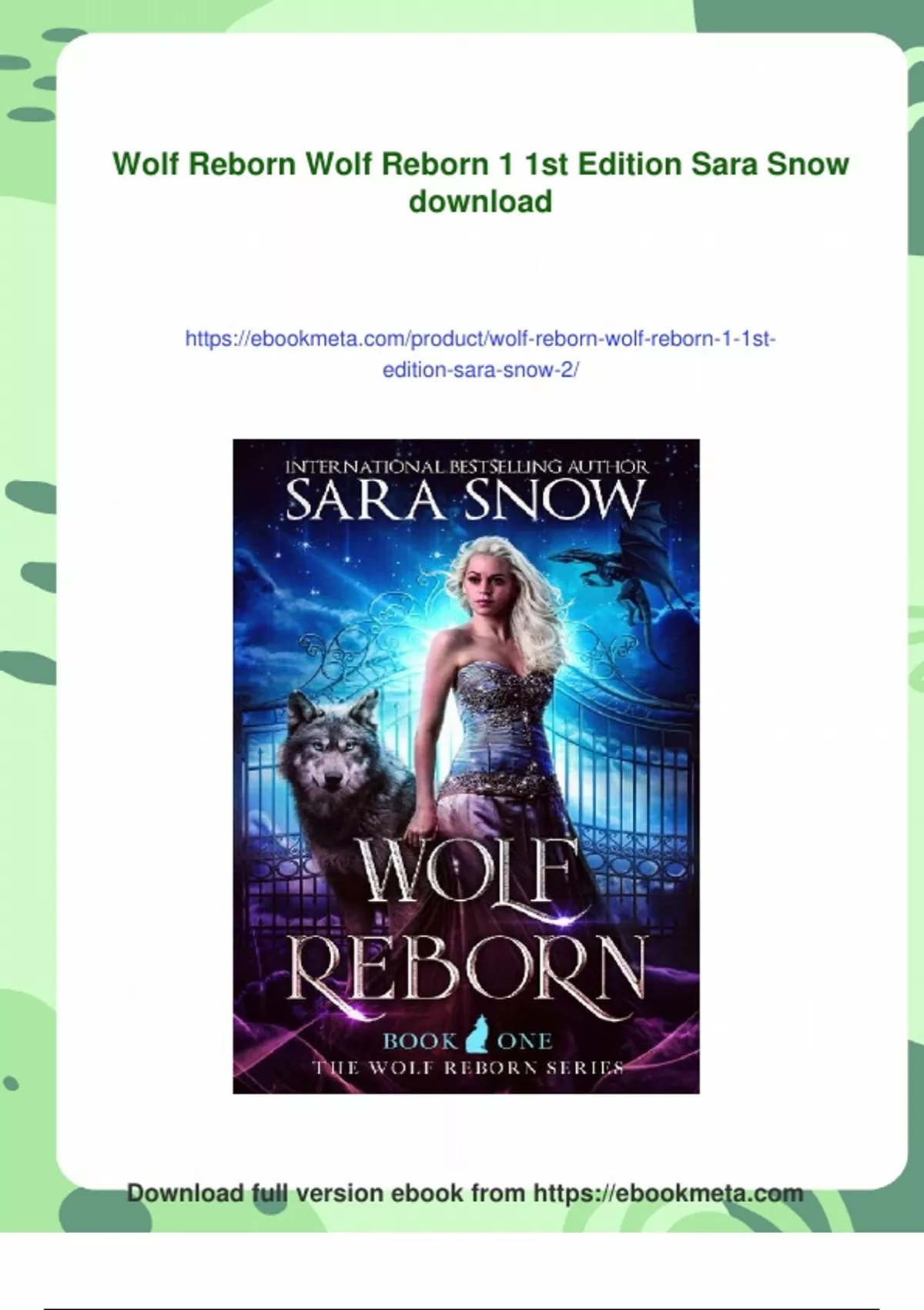 Summary Wolf Reborn Wolf Reborn 1 1st Edition Sara Snow - Digital ...