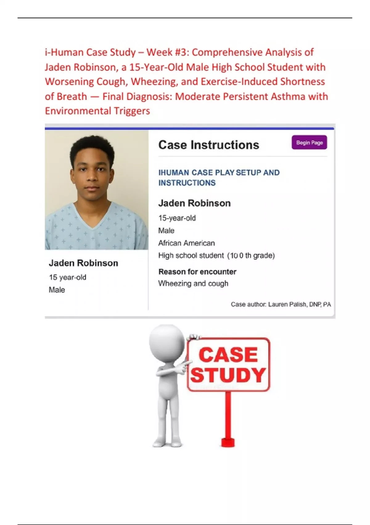 i-Human Case Study – Week #3: Comprehensive Analysis of Jaden Robinson, a 15-Year-Old Male High ...
