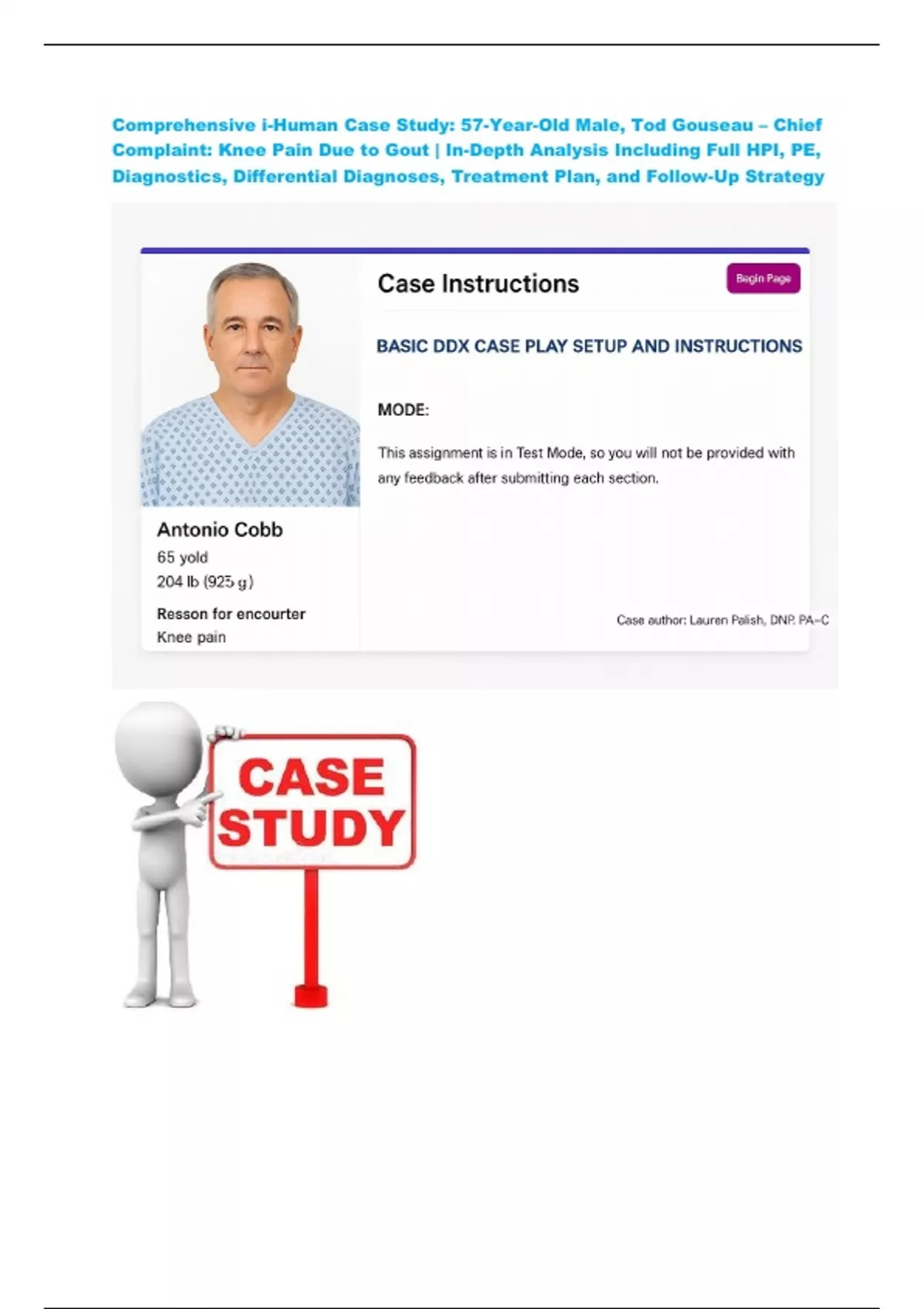 Comprehensive i-Human Case Study: 57-Year-Old Male, Tod Gouseau – Chief ...