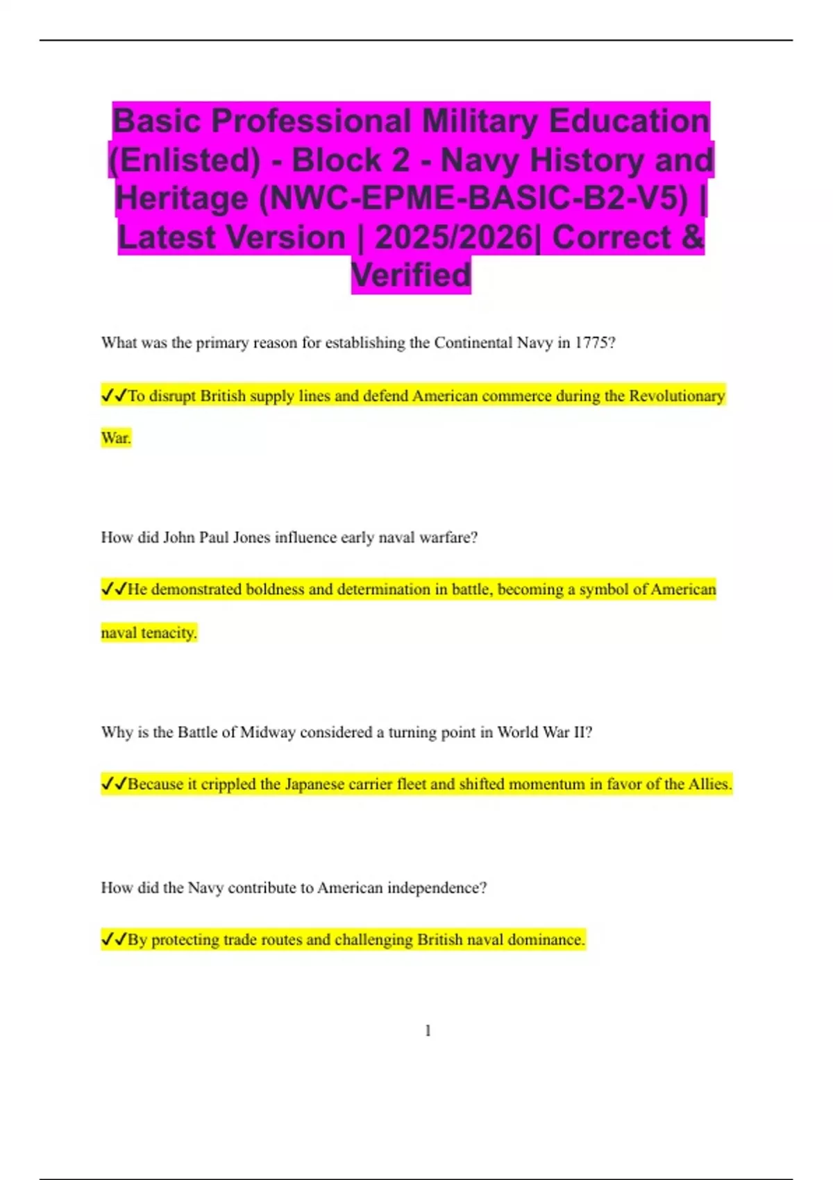 Basic Professional Military Education (Enlisted) - Block 2 - Navy ...