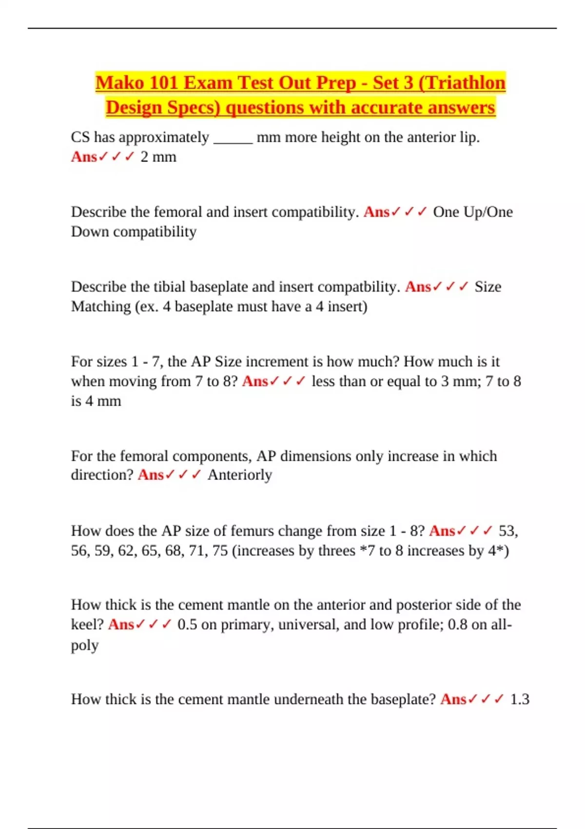 Mako 101 – Exam Test-Out Prep (Set 3: Triathlon Design Specs ...