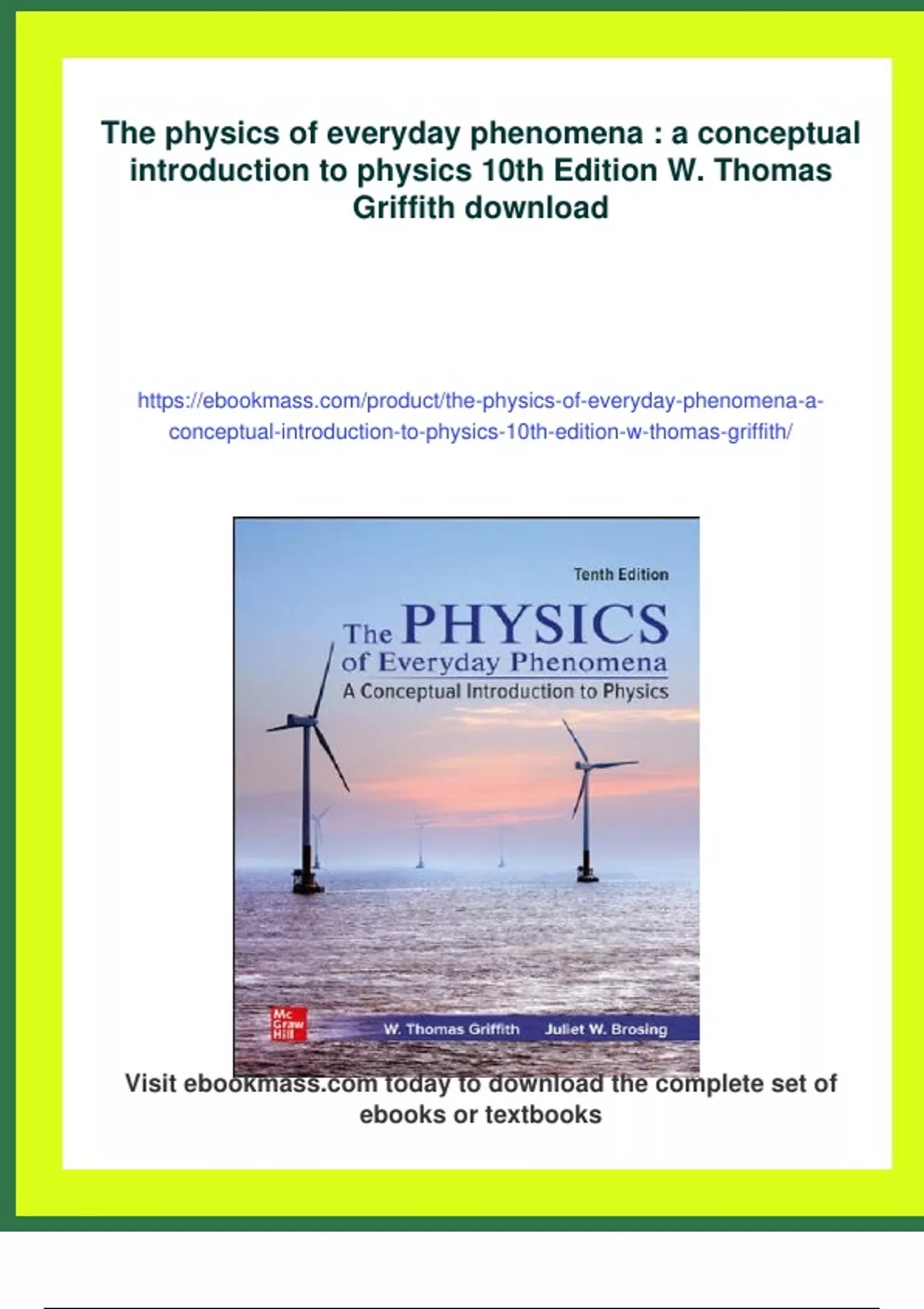 Summary The physics of everyday phenomena : a conceptual introduction ...