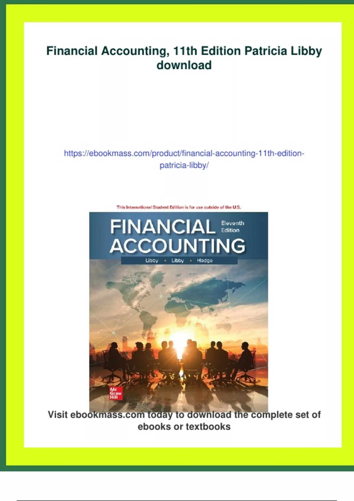 Summary Financial Accounting, 11th Edition Patricia Libby - Instant ...