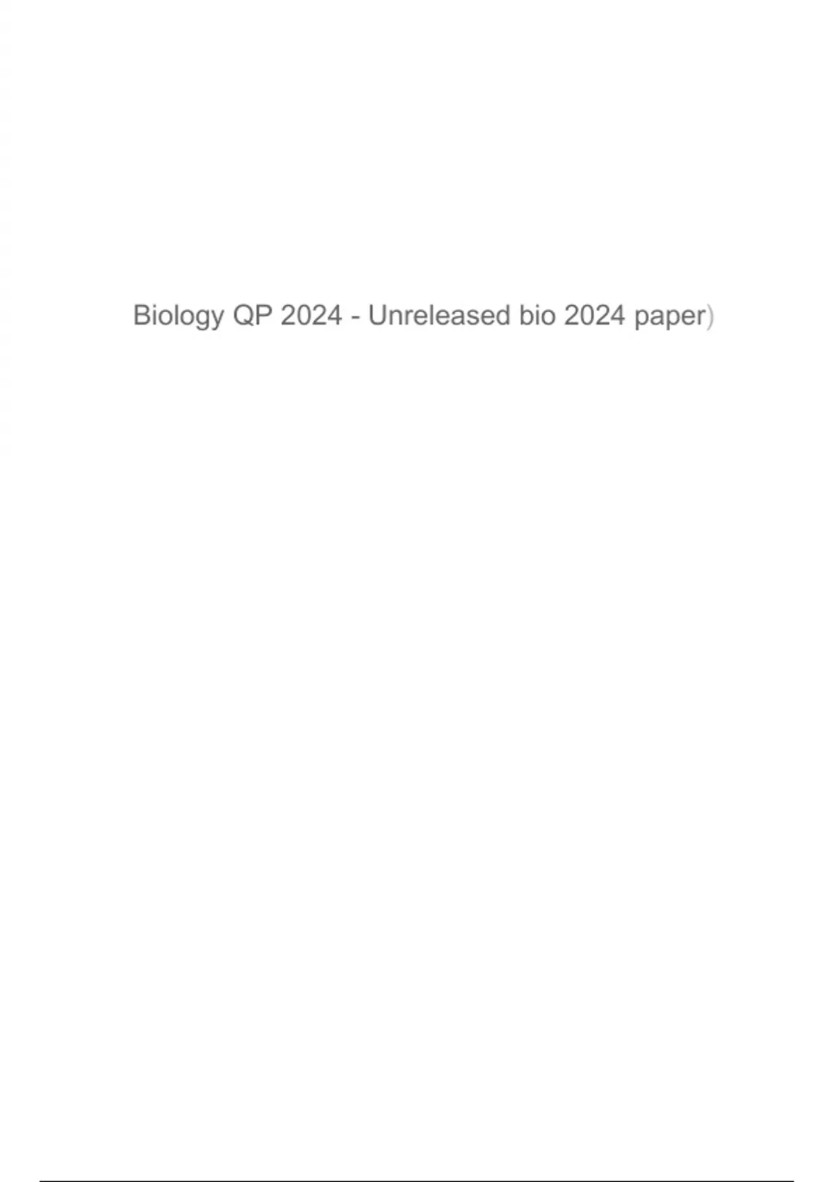 GCSE AQA Biology Paper 1 Triple Science Higher past paper 2024 ...