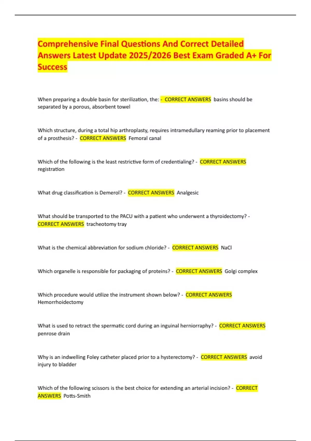 Comprehensive Final Exam – Latest 2025/2026 Questions with Correct and ...