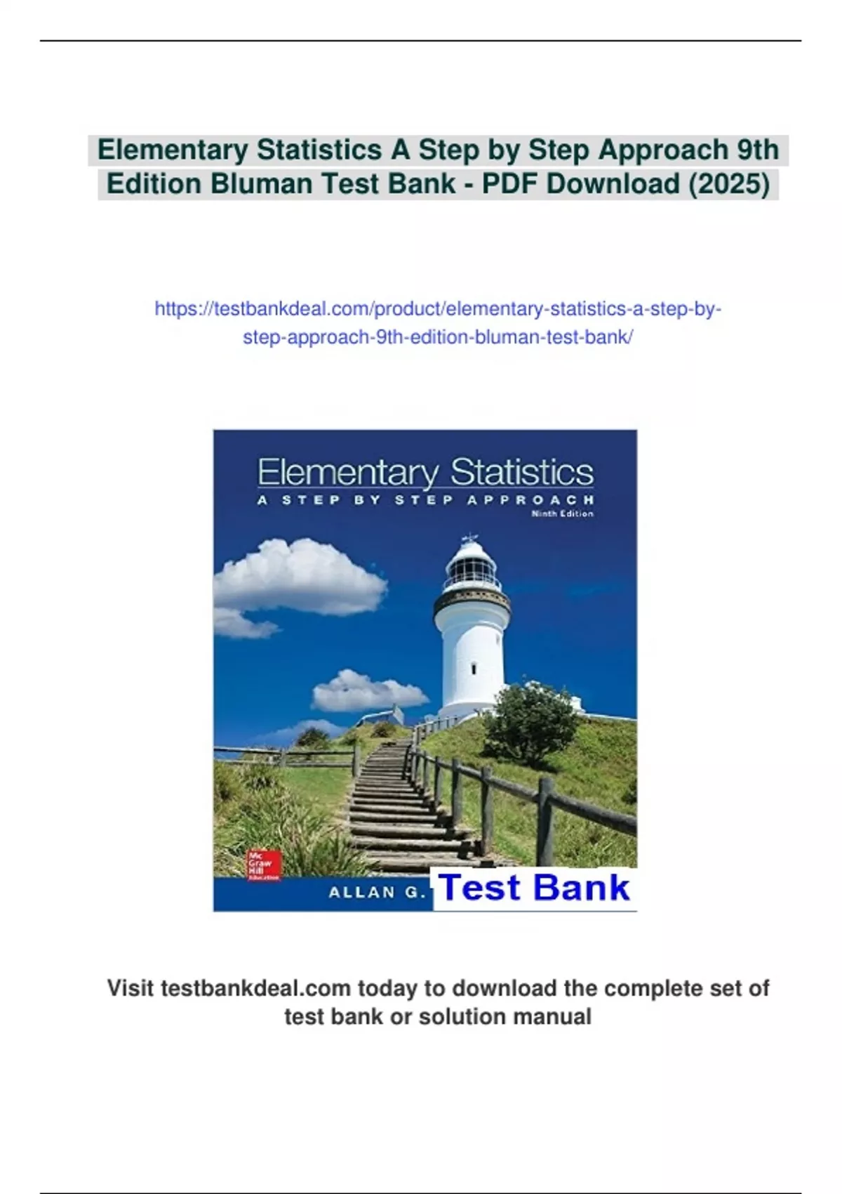 Summary Elementary Statistics A Step by Step Approach 9th Edition ...