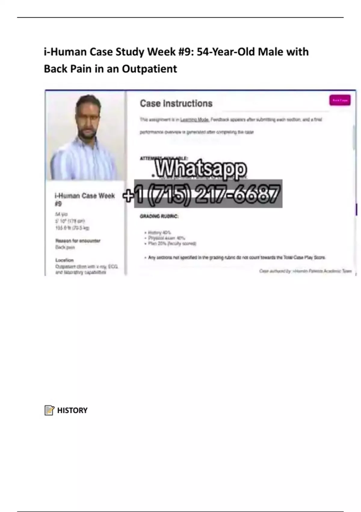 i-Human Case Study Week #9: 54-Year-Old Male with Back Pain in an ...