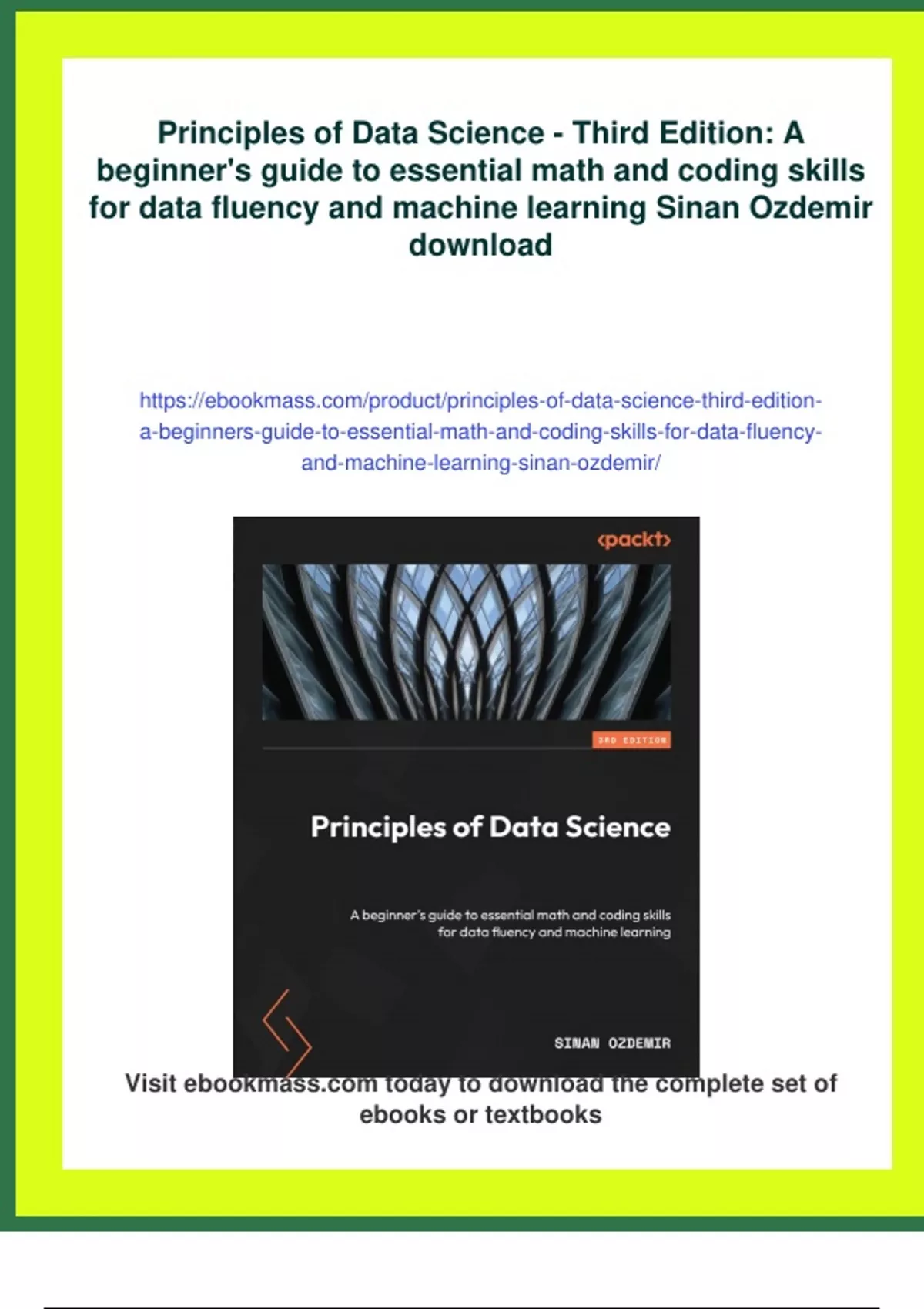 Summary Principles of Data Science - Third Edition: A beginner's guide ...