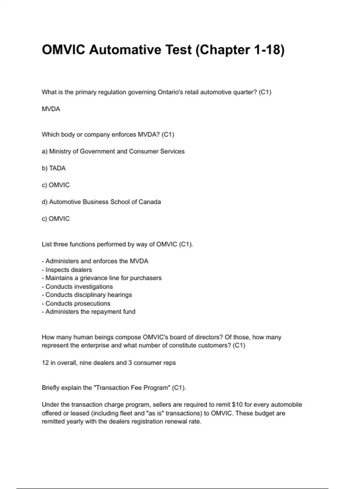 OMVIC FINAL EXAM WITH ACTUAL EXAM NEWEST 2025/2026 ACTUAL EXAM COMPLETE ...