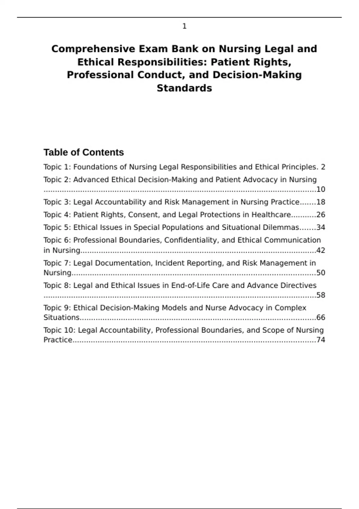 NCLEX/ATI/HESI Exam Bank: Nursing Legal & Ethical Practice – Patient ...