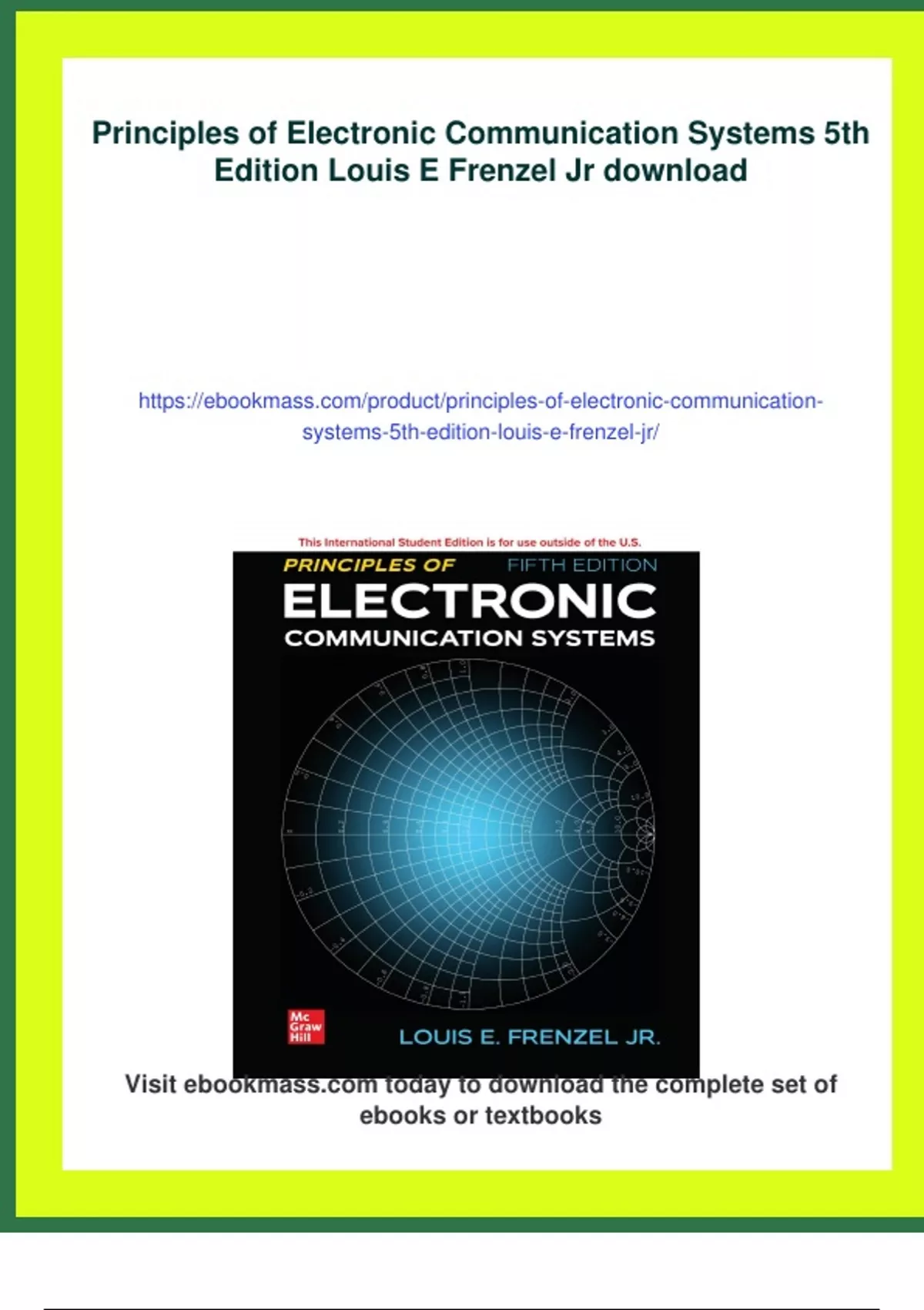 Summary Principles of Electronic Communication Systems 5th Edition Louis E Frenzel Jr - Instant ...