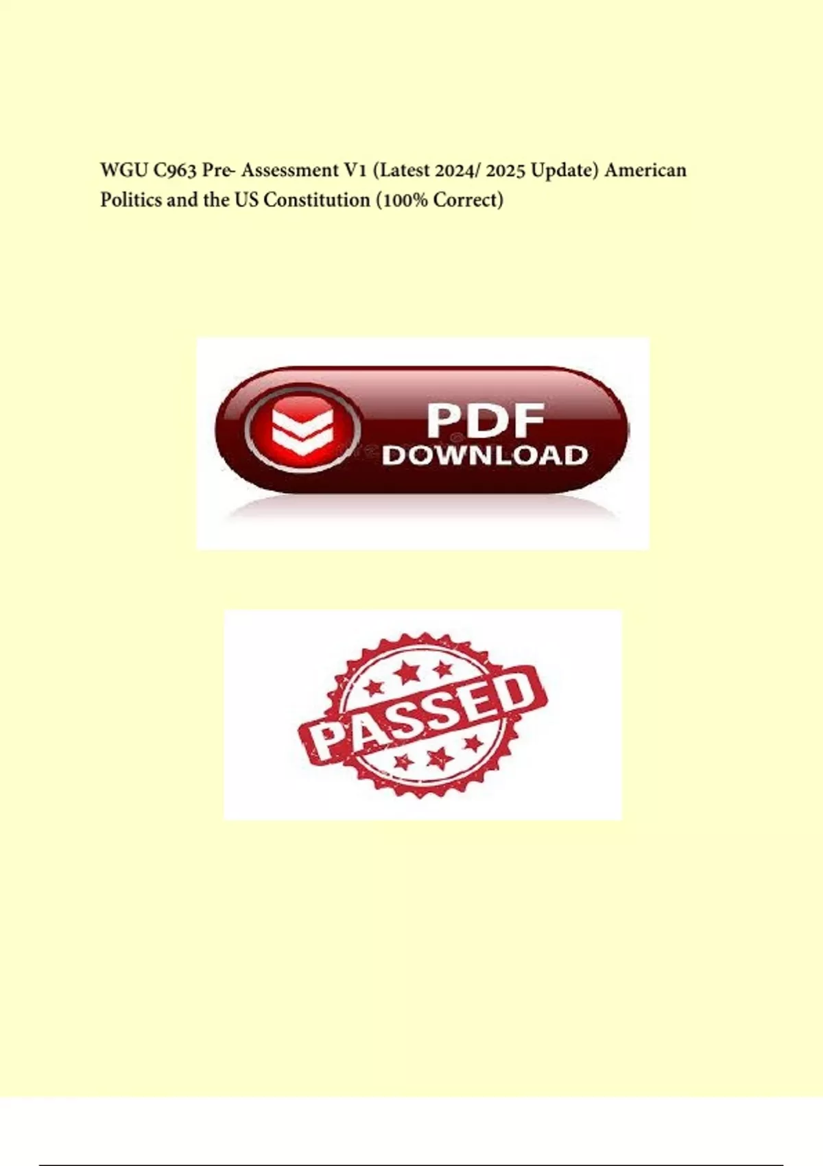 WGU C963 Pre- Assessment V1 (Latest 2024/ 2025 Update) American ...