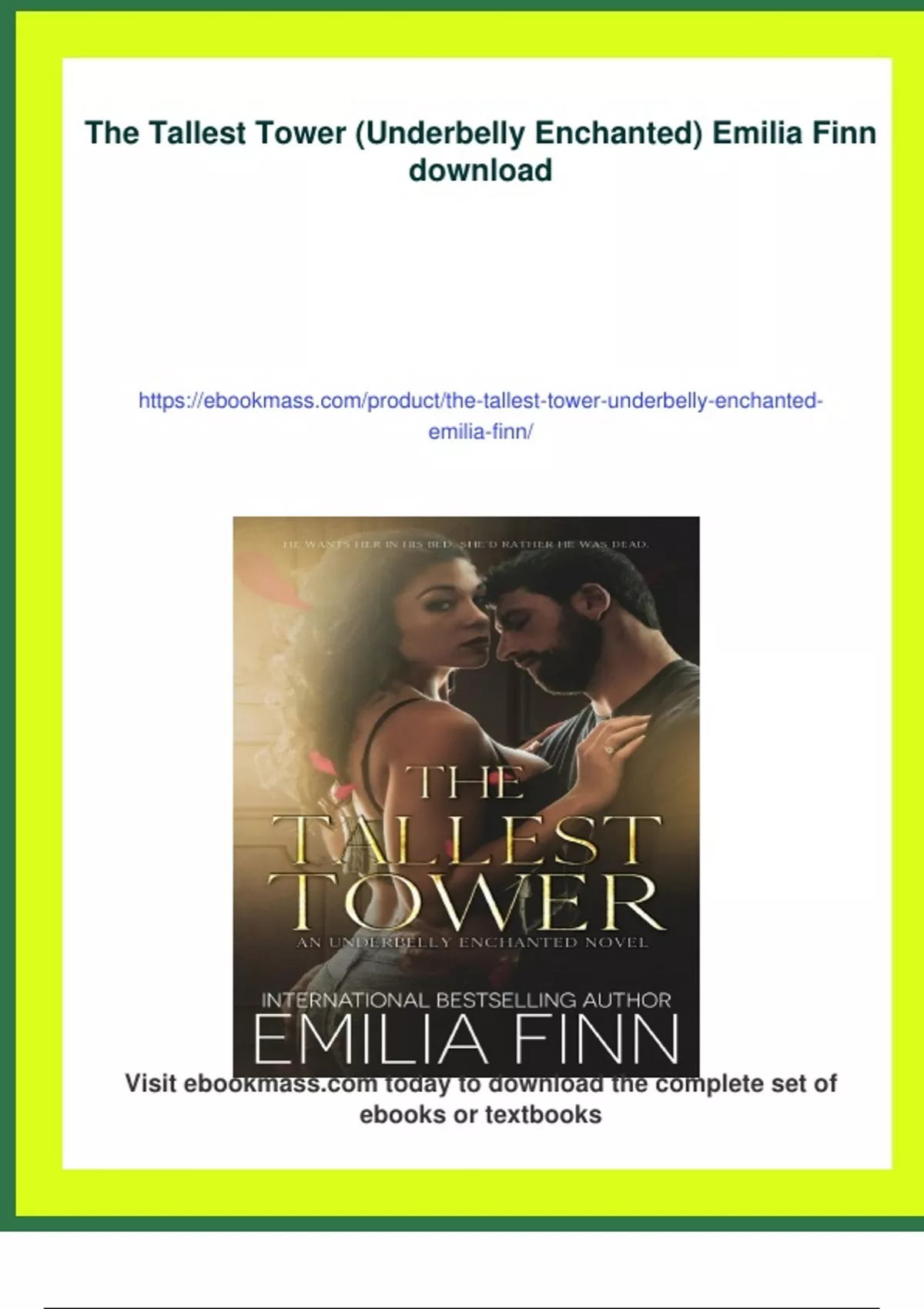Summary The Tallest Tower (Underbelly Enchanted) Emilia Finn - Instant ...