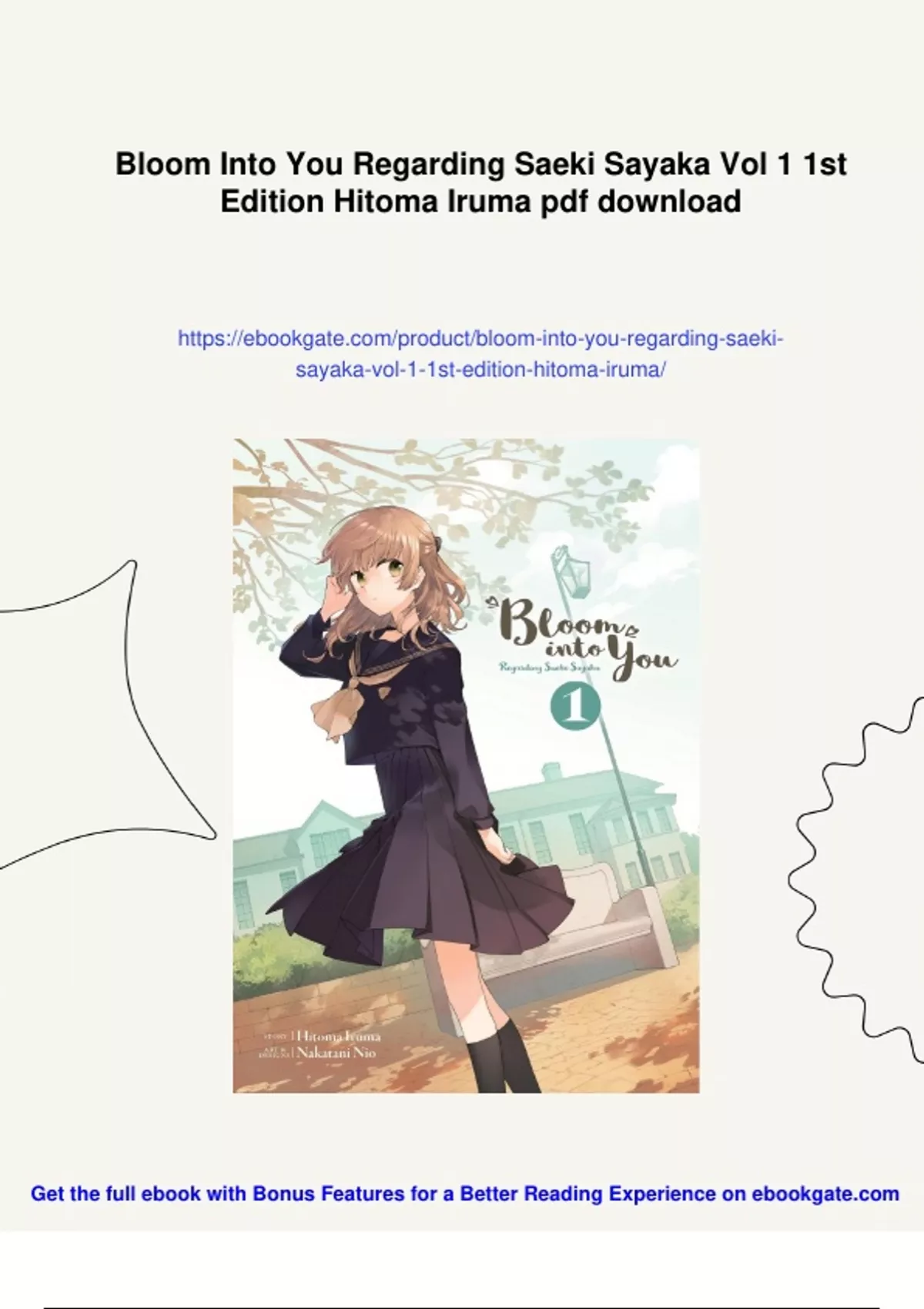 Summary Bloom Into You Regarding Saeki Sayaka Vol 1 1st Edition Hitoma Iruma - Digital Download ...