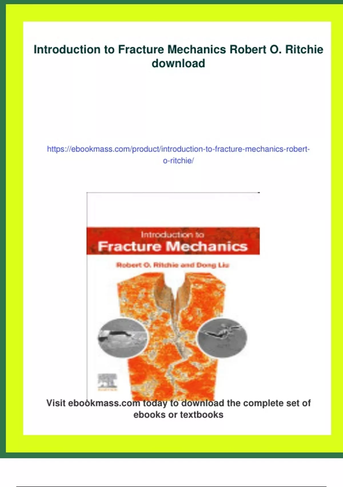 Summary Introduction to Fracture Mechanics Robert O. Ritchie - Instant ...