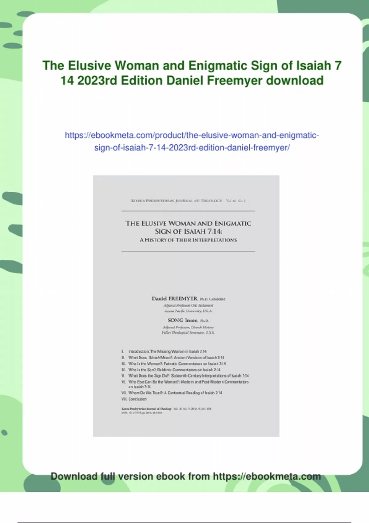 Summary The Elusive Woman and Enigmatic Sign of Isaiah 7 14 2023rd ...